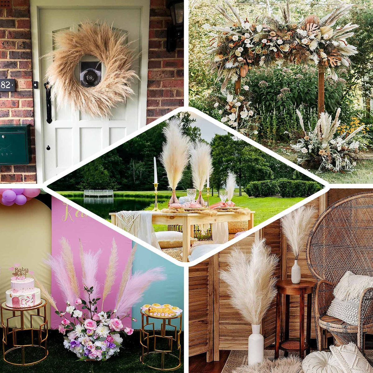 Artificial Pampas Grass Plant Sprays Faux Branches Ehomemart