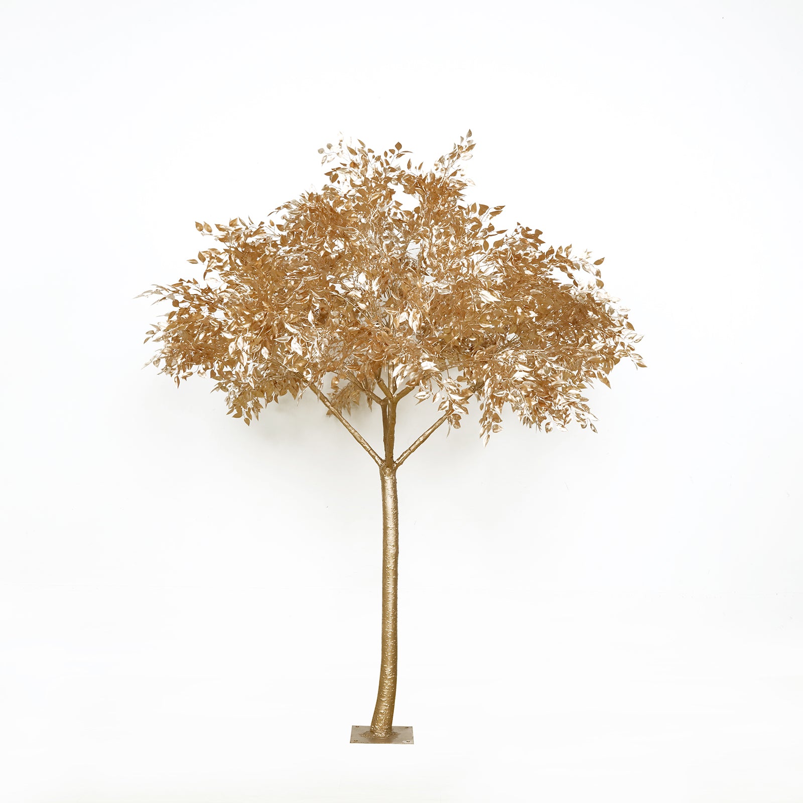 Metallic Gold Faux Leaf Tree with Realistic Trunk Base | eHomemart