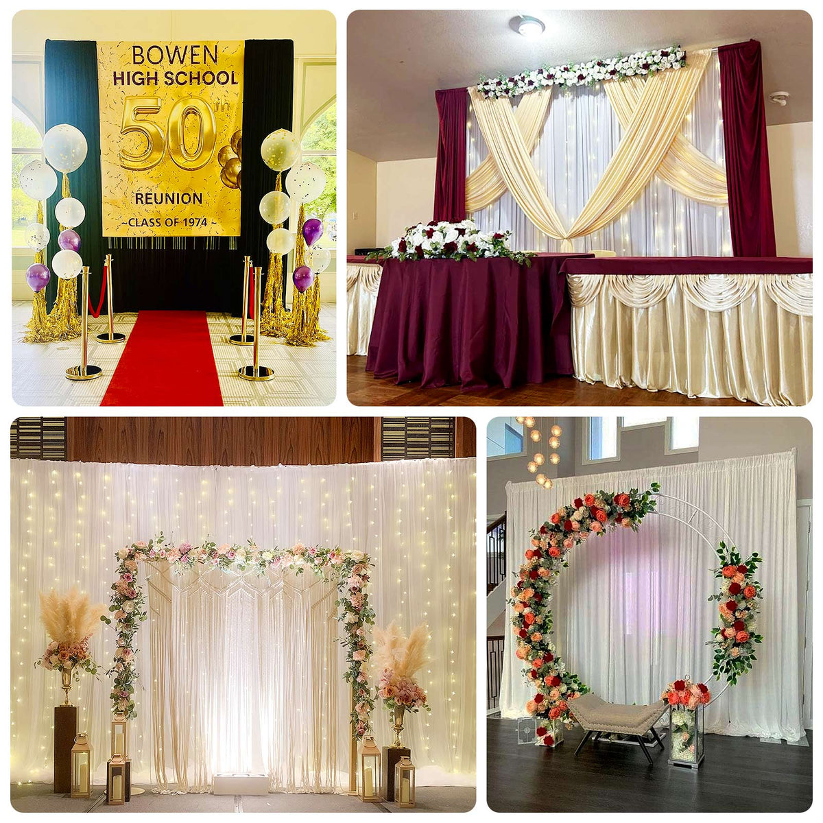 Silver Finish Aluminum Adjustable Backdrop Stand with Heavy Steel Base ...