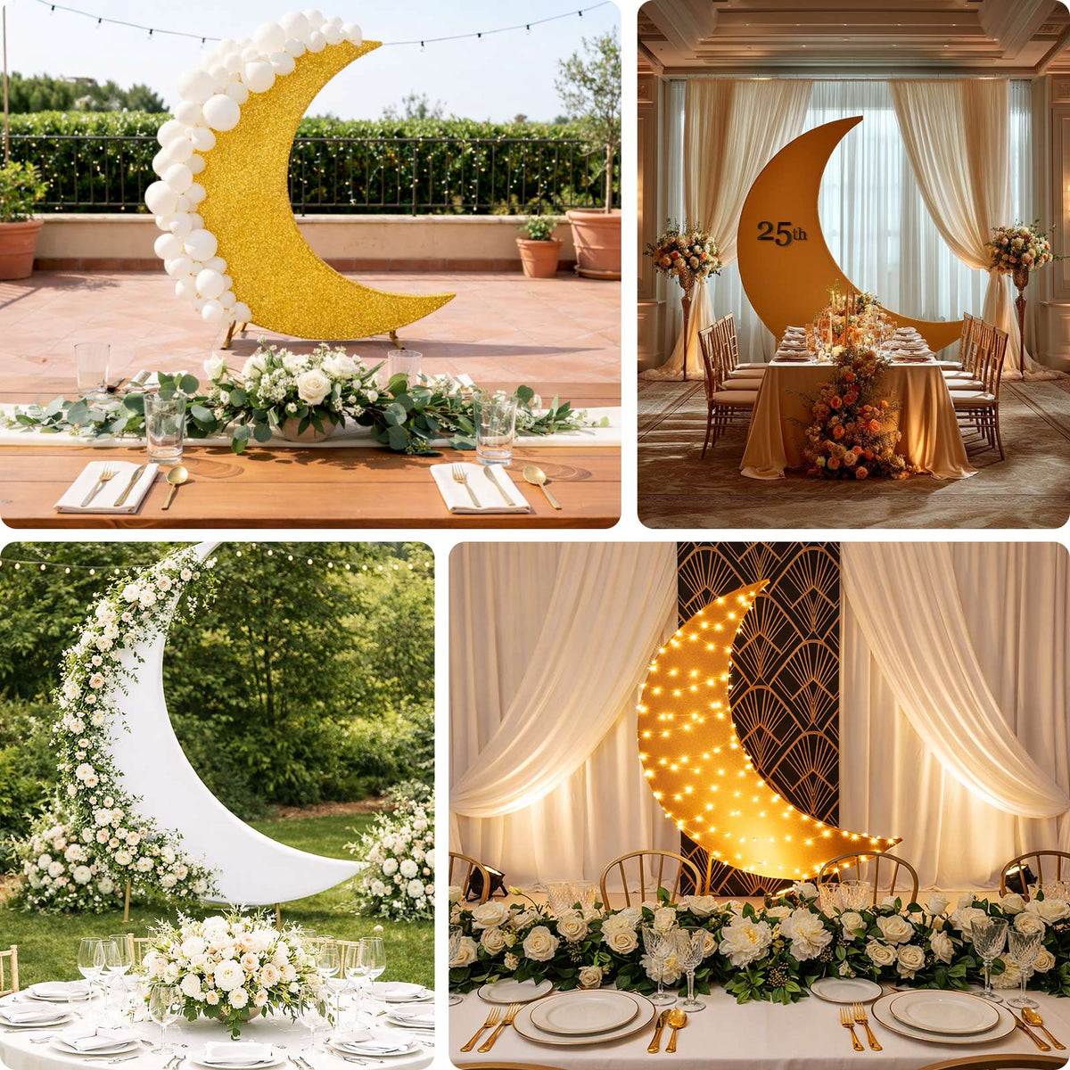 Spandex Crescent Moon Arch Cover, Custom Stretch Fitted Chiara Backdrop ...