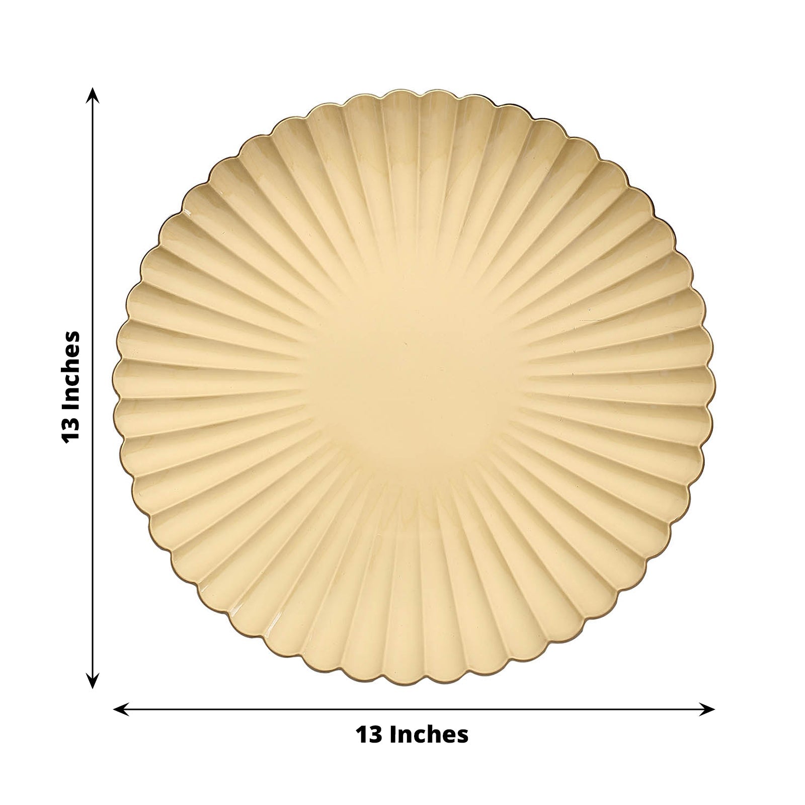 Scalloped Shell Plastic Charger Plates, Round Disposable Serving Plate ...