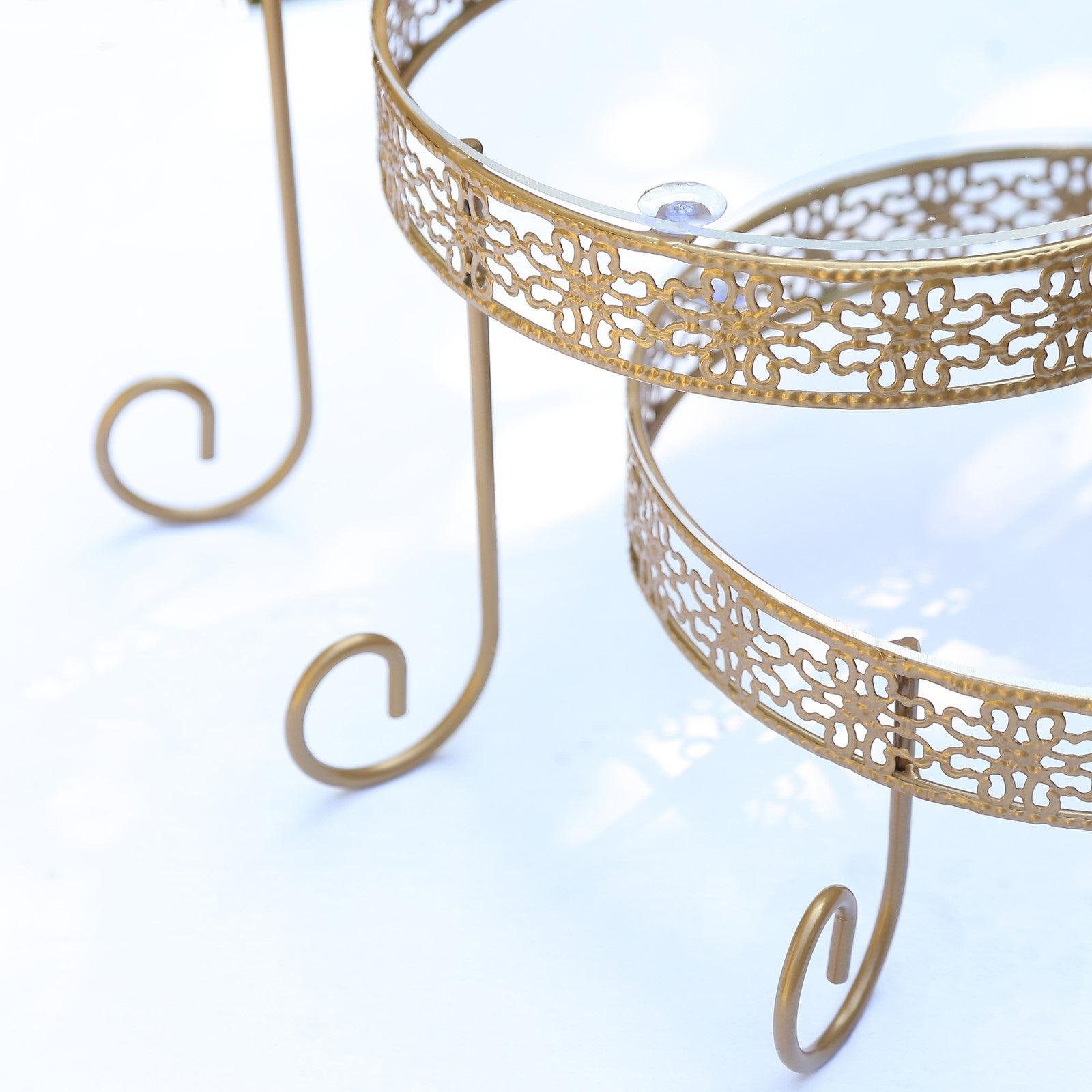 3-Tier Gold Metal Rotating Dessert Display Stand With Clear Acrylic ...