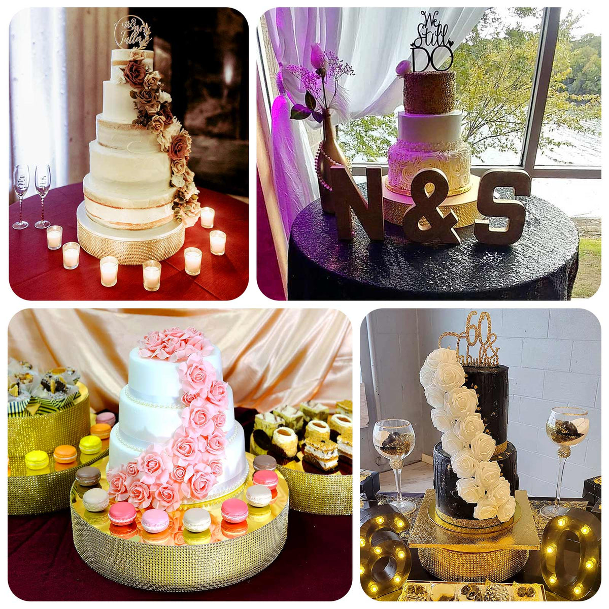 Gold Round Metal Pedestal Stand, Dessert Table Display Centerpiece ...