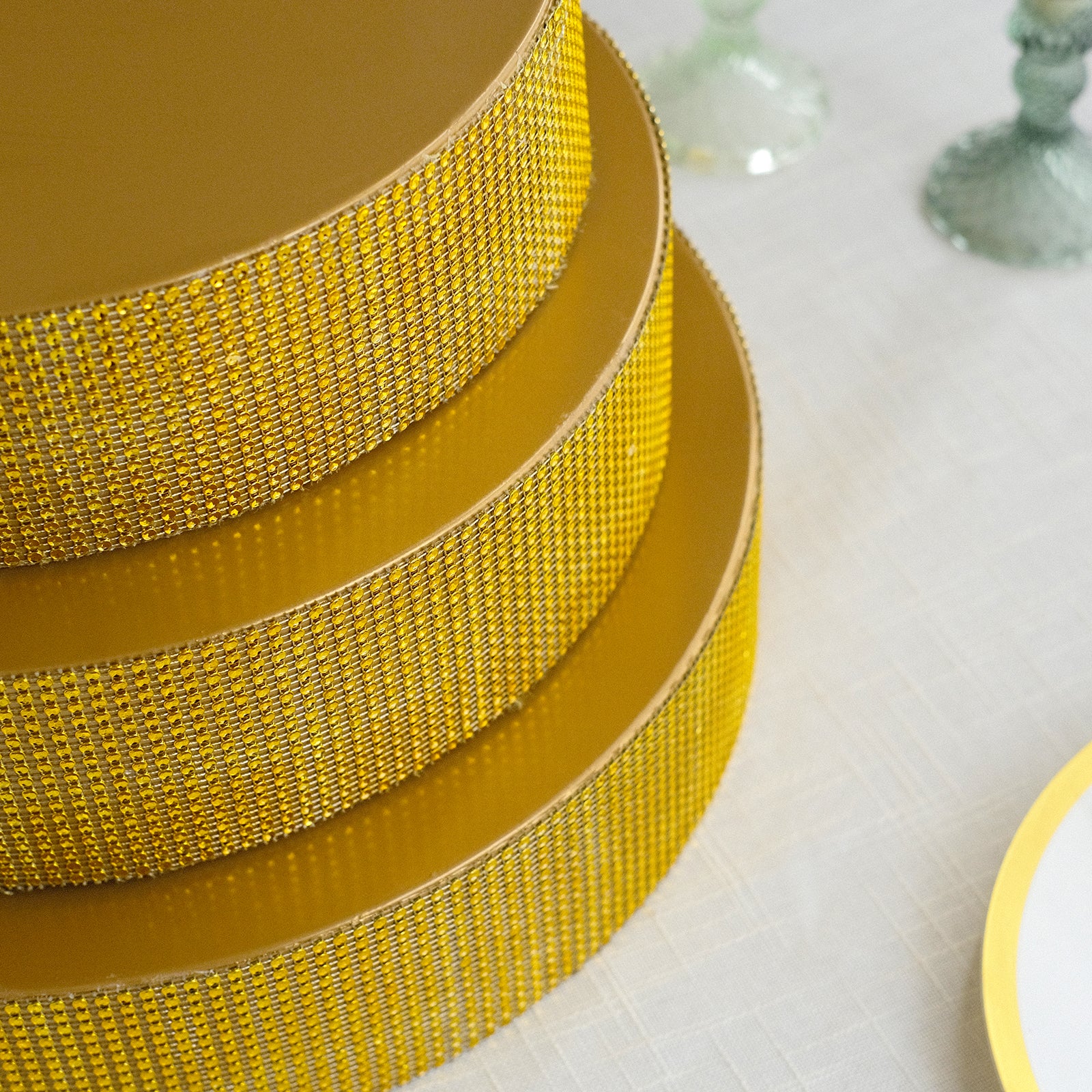 Gold Round Metal Pedestal Stand, Dessert Table Display Centerpiece ...