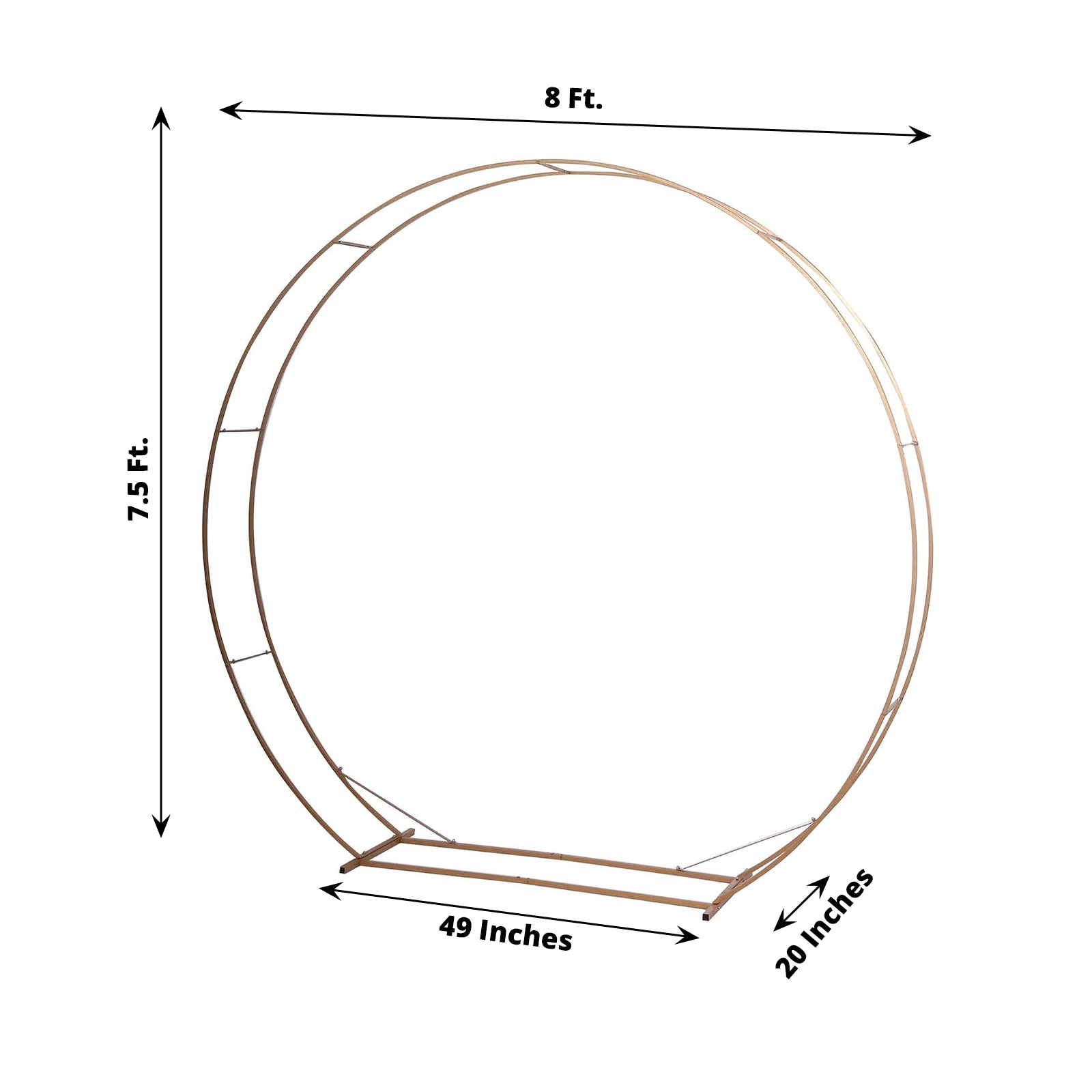 Heavy Duty Gold Metal Double Hoop Arch Photo Backdrop Stand, Round ...