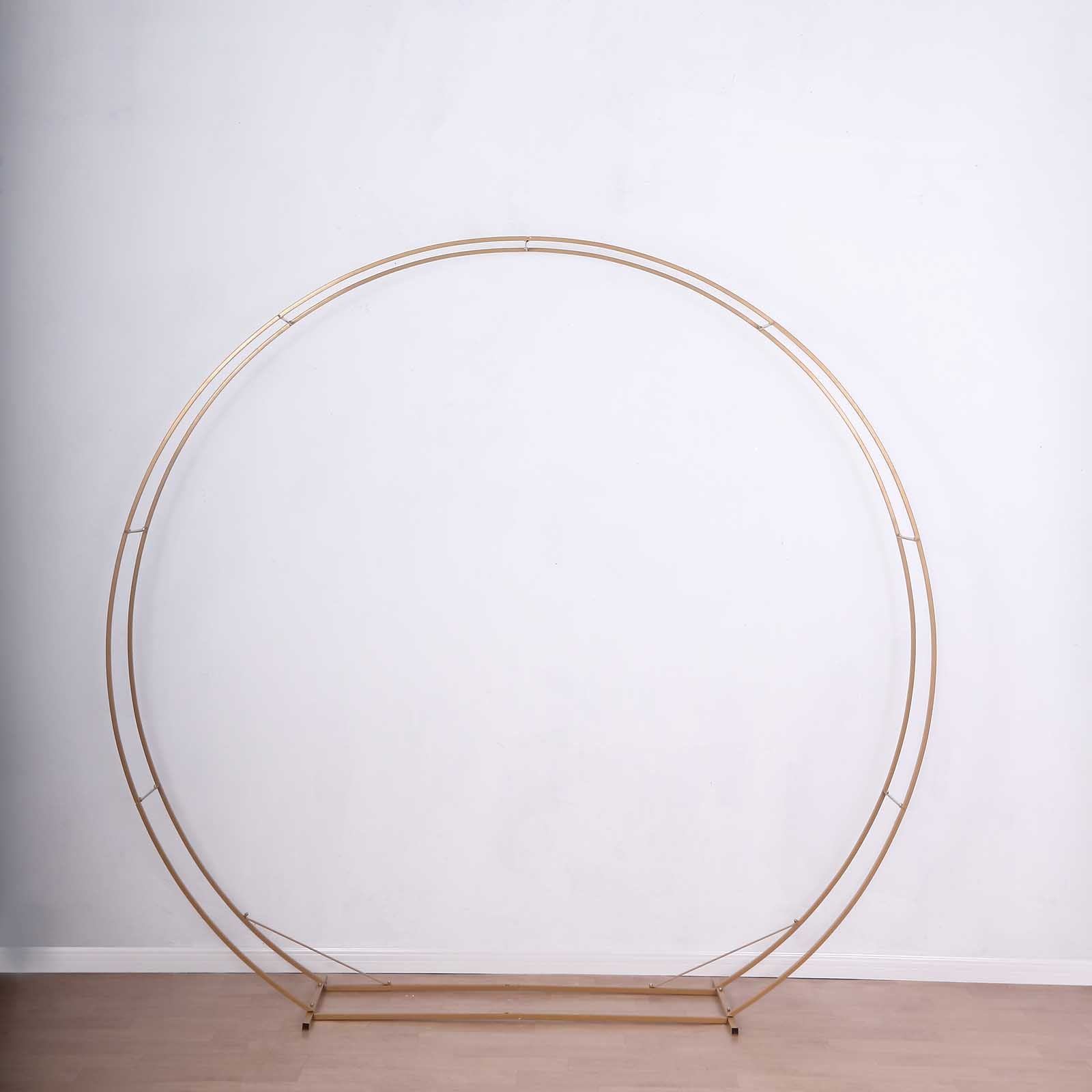Heavy Duty Gold Metal Double Hoop Arch Photo Backdrop Stand, Round ...