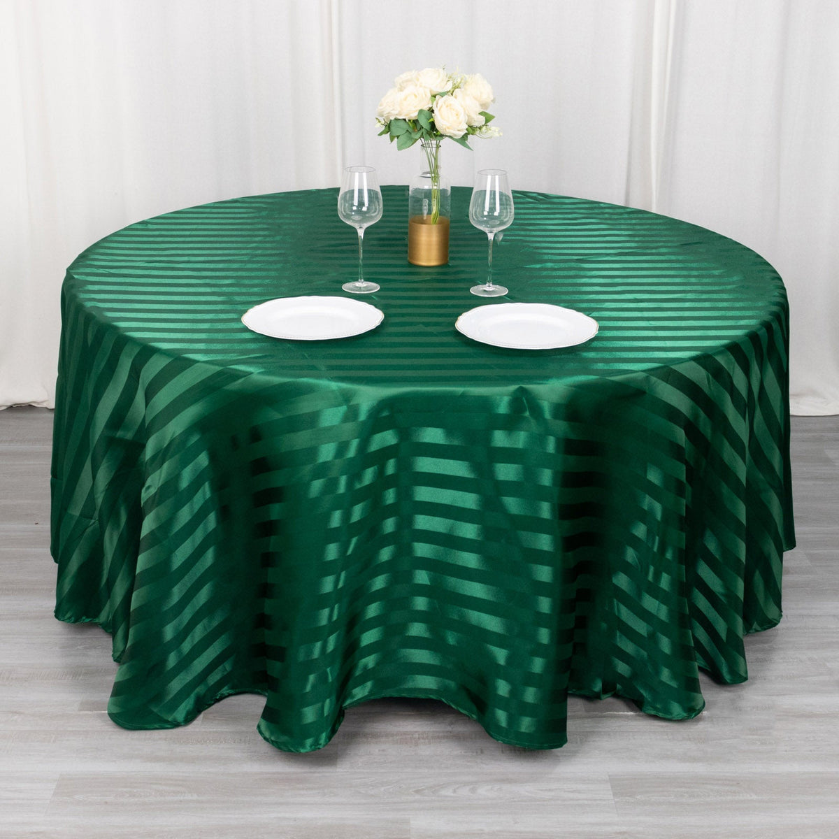 Satin Stripe Seamless Round Tablecloth 120" – eHomemart