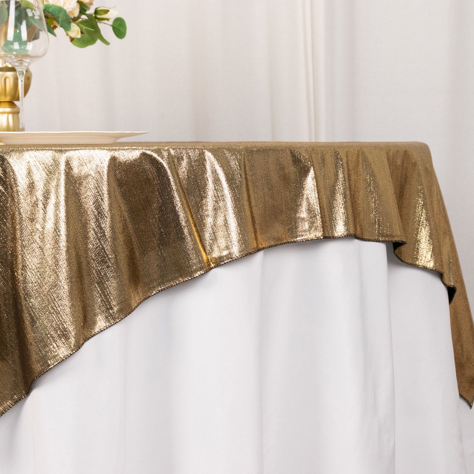 Shimmer Sequin Dots Square Polyester Table Overlay – eHomemart
