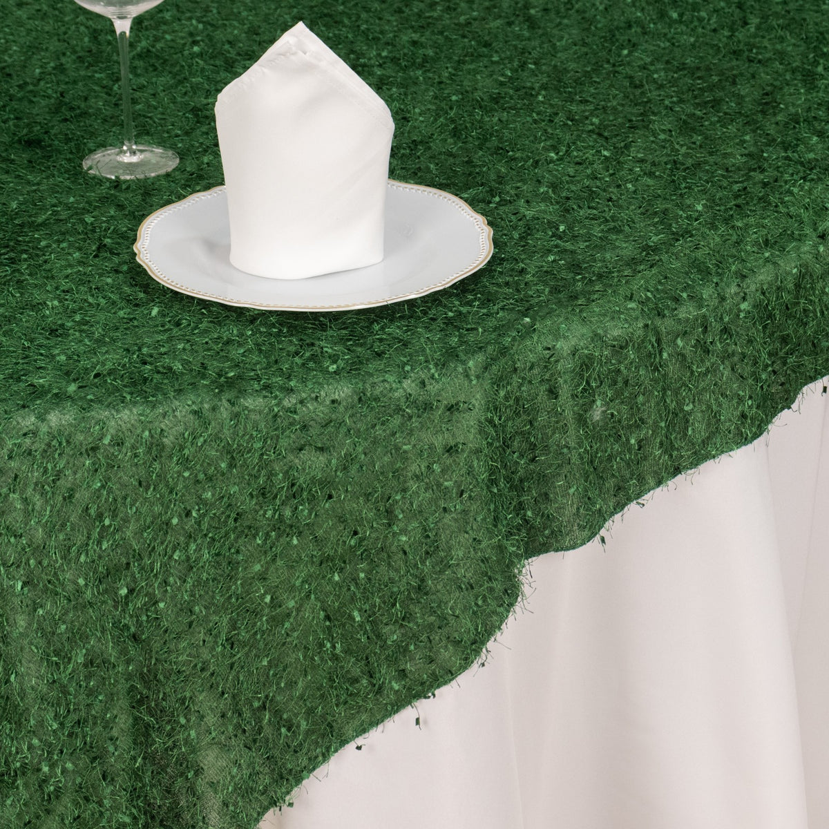 Fringe Shag Square Polyester Table Overlay – eHomemart