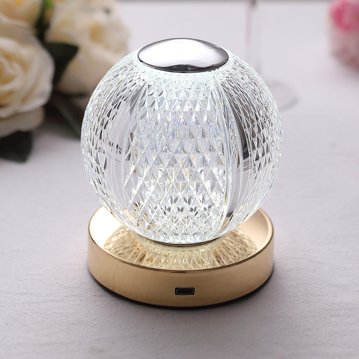 Dimmable Crystal Ball LED Lamp with Touch Control – eHomemart