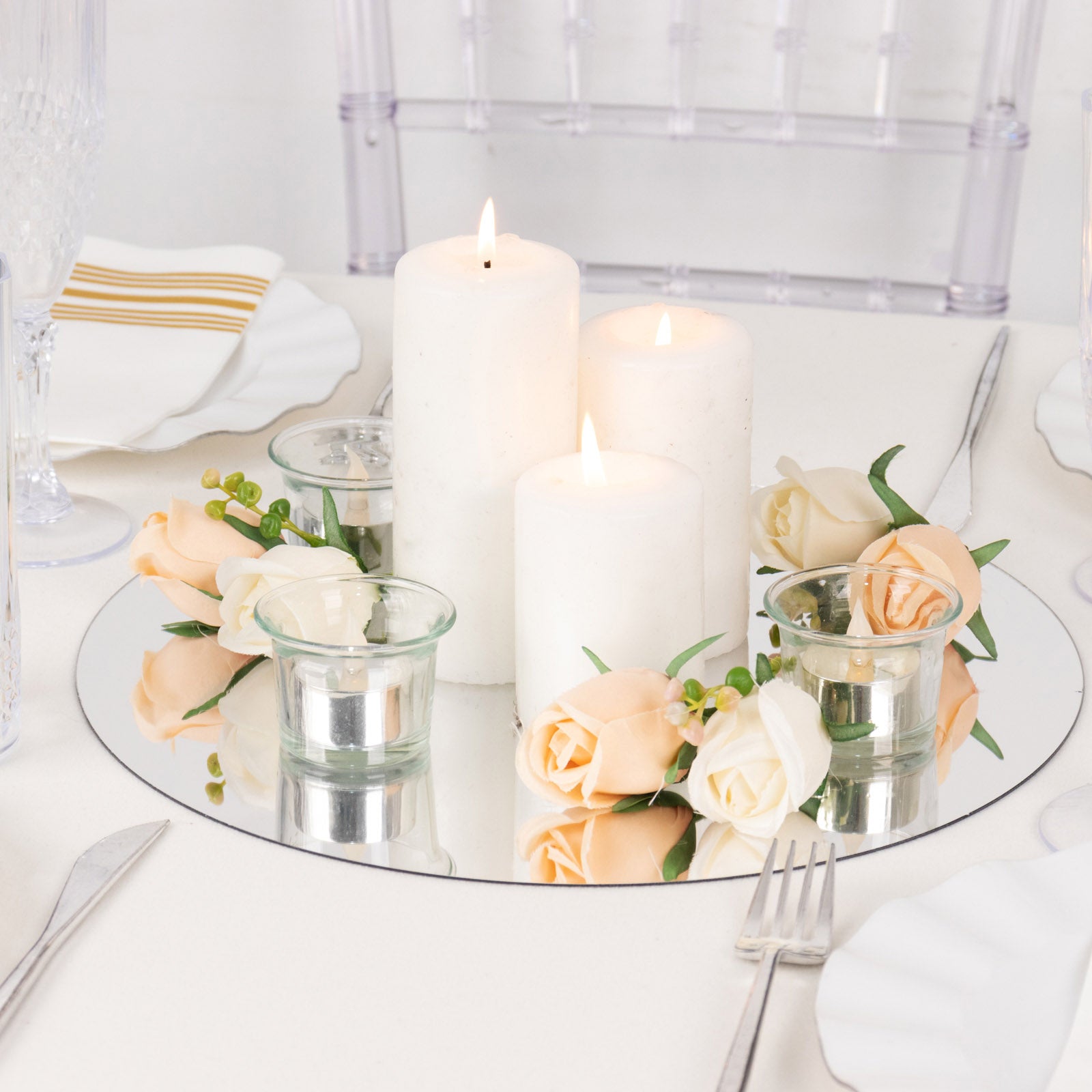 Mirror Acrylic Charger Plates, Round Dining Plate Chargers – eHomemart
