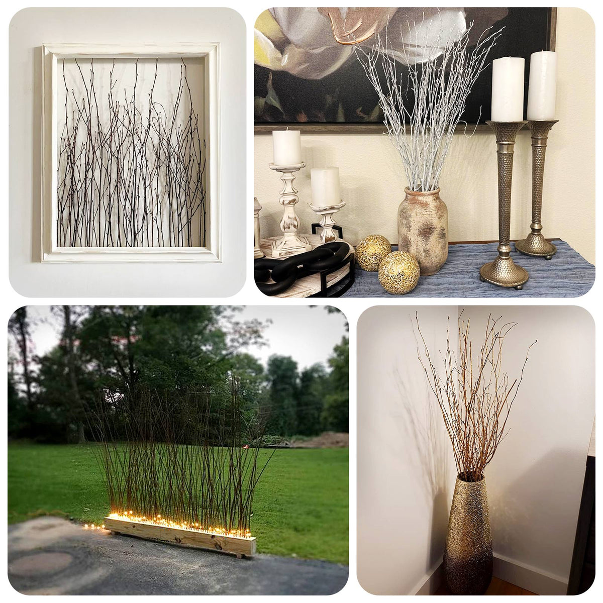 Decorative Birch Tree Branches, Dried Willow Twigs Sticks Vase Fillers ...