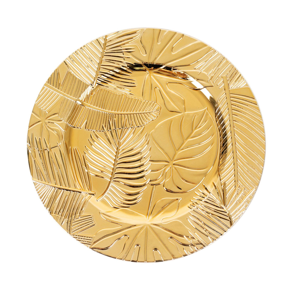 6 Pack Metallic Gold Acrylic Plastic Serving Plates With Embossed ...