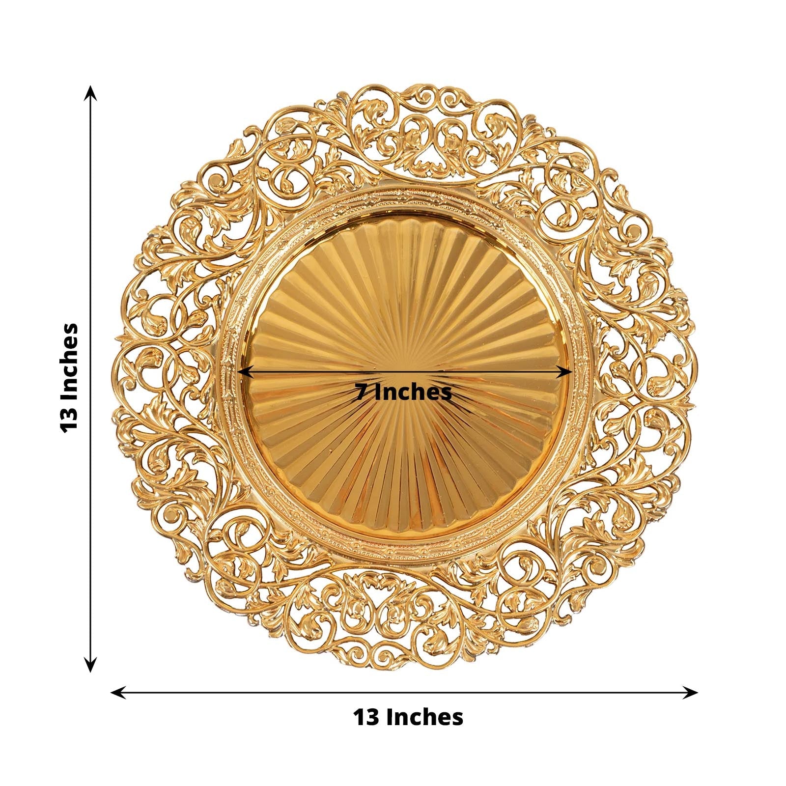 Vintage Floral Acrylic Charger Plates With Carved Borders – eHomemart