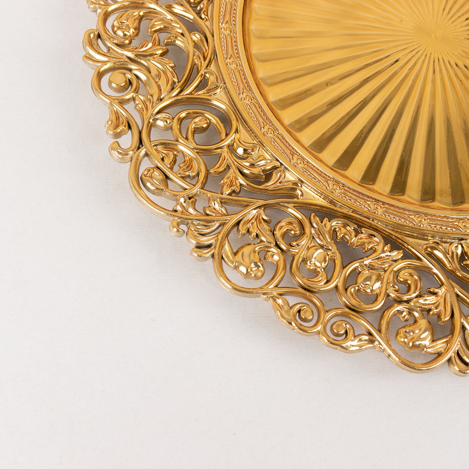Vintage Floral Acrylic Charger Plates With Carved Borders – eHomemart