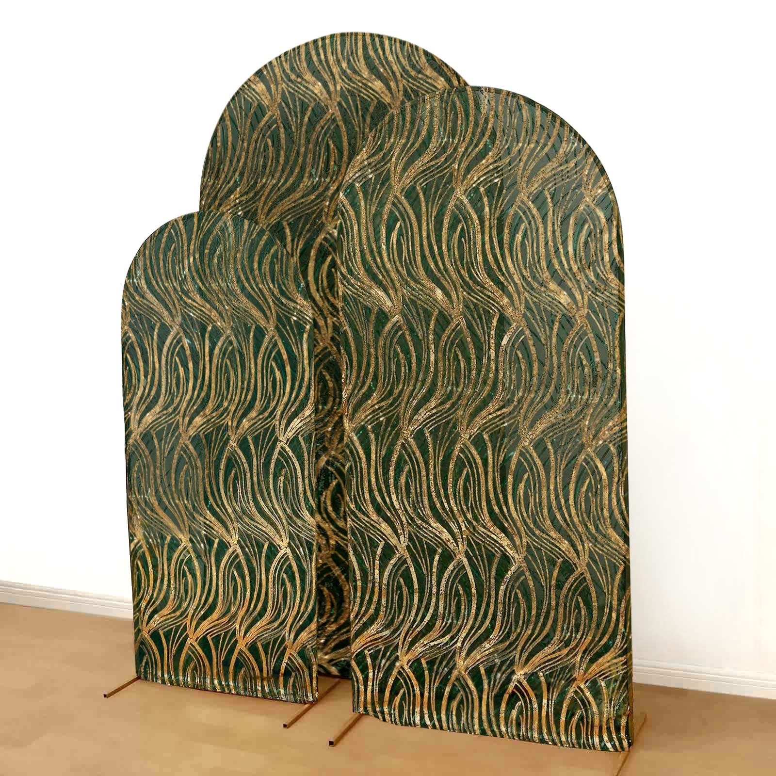 Wave Mesh Chiara Backdrop Stand Covers With Gold Embroidered Sequins ...