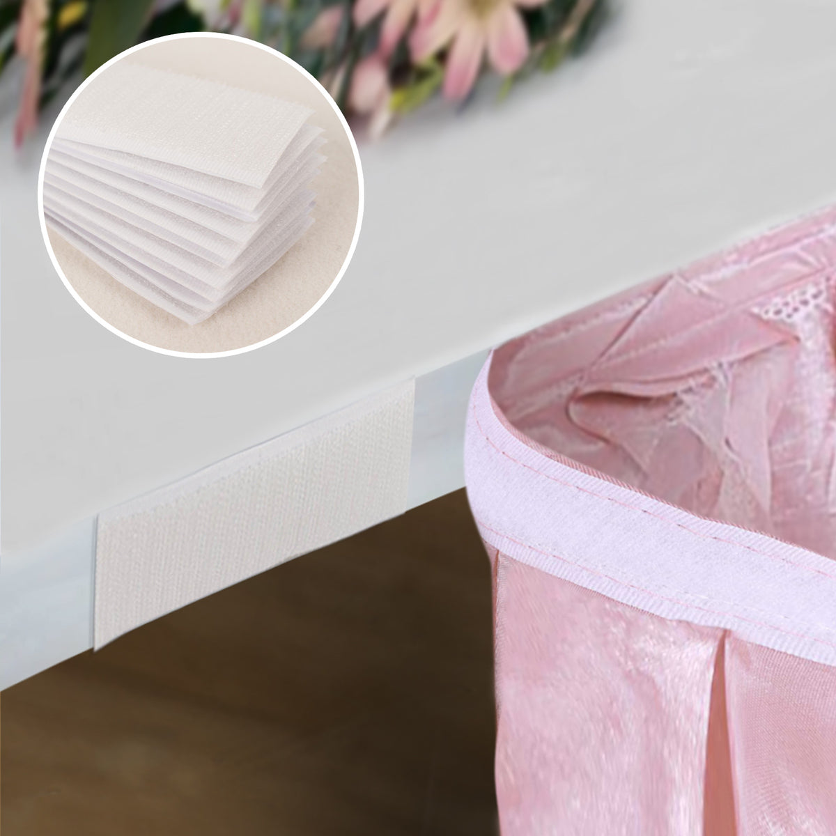 White Heavy Duty Table Skirt Velcro Tapes With Adhesive Backing – eHomemart