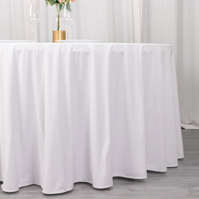 Premium Scuba Round Tablecloth, Wrinkle Free Polyester Tablecloth ...