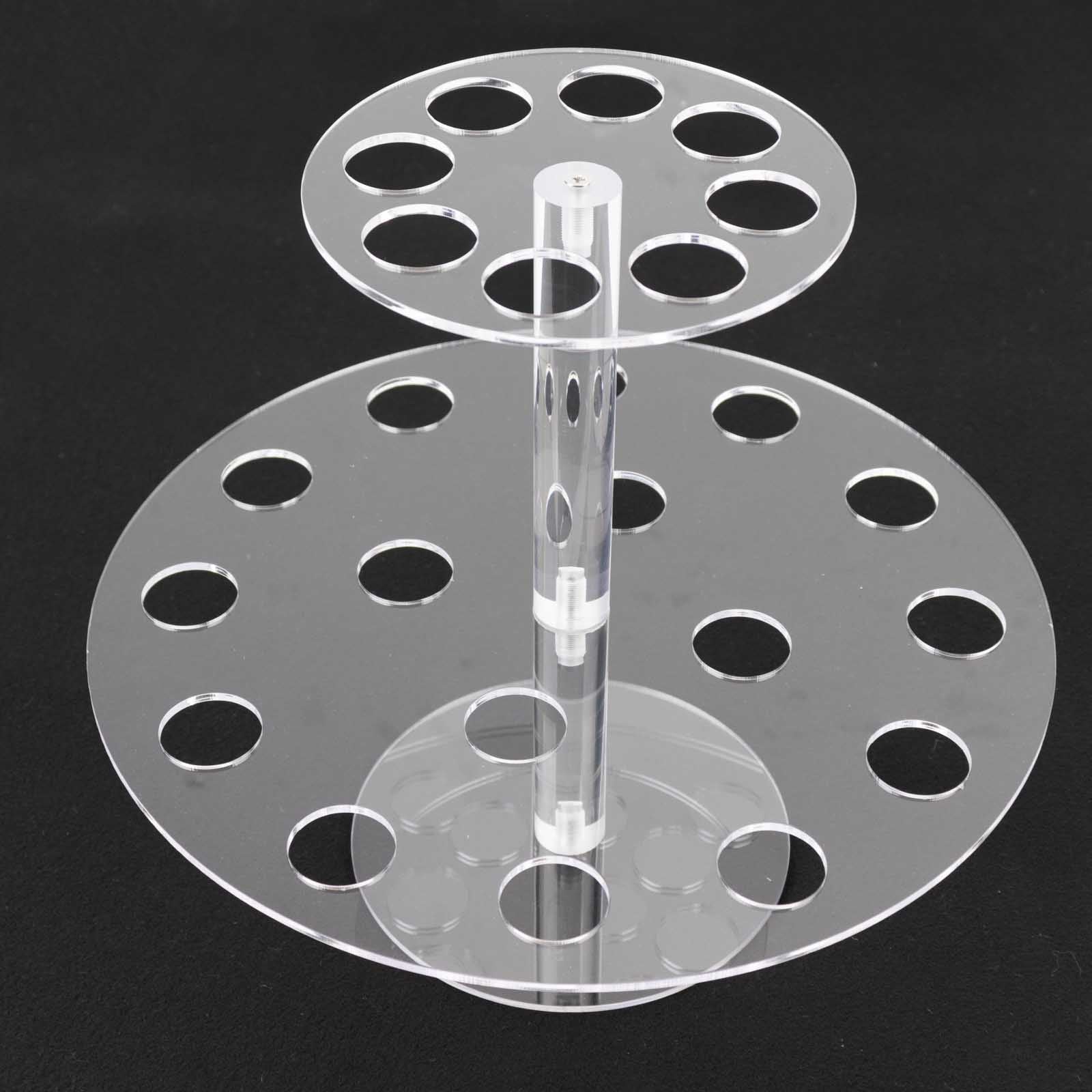 2 Tier 24-Slot Clear Acrylic Ice Cream Cone Holder, 12" Waffle Cone Ho ...