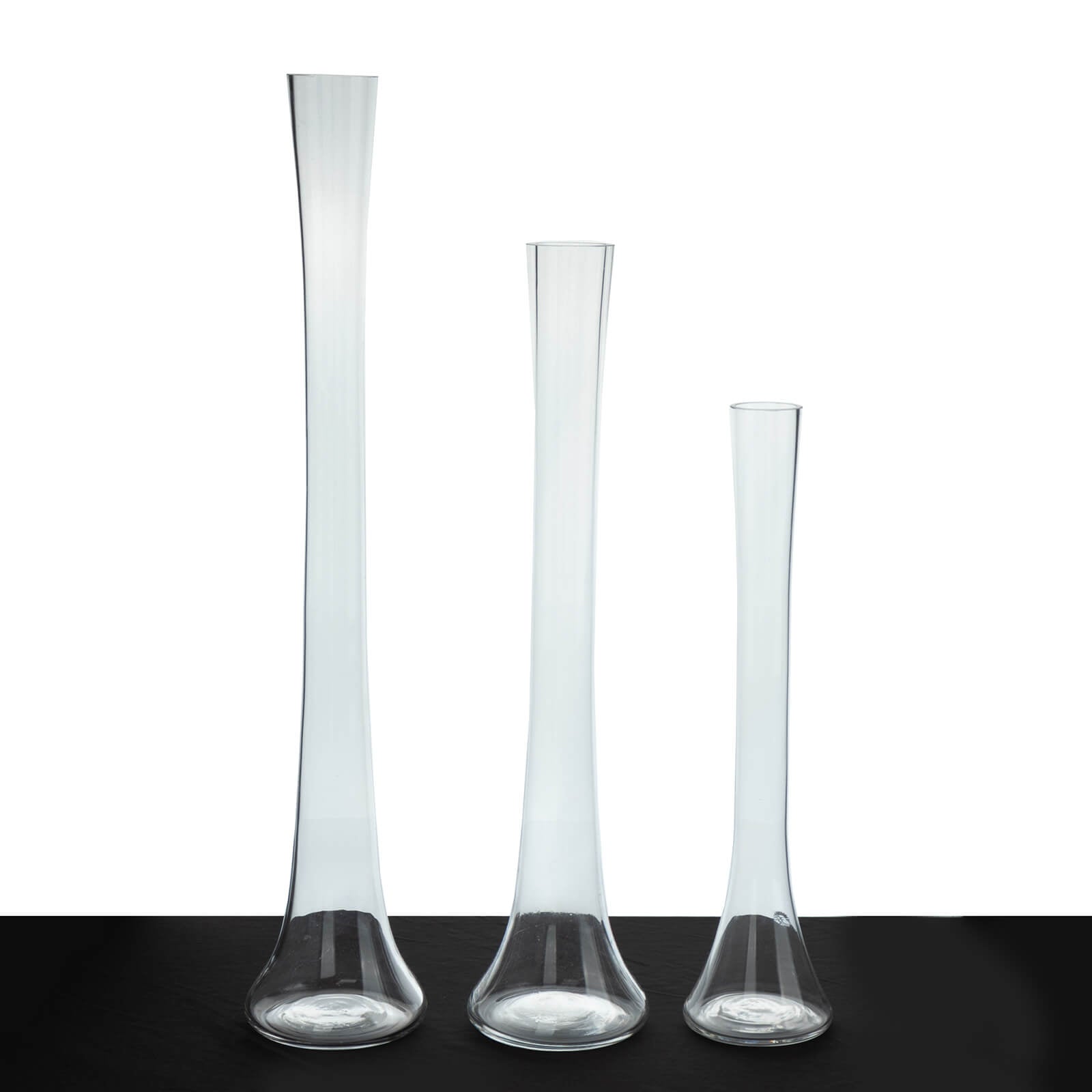 6 Pack Clear Heavy Duty Eiffel Tower Glass Vases with Round Base, Tall ...