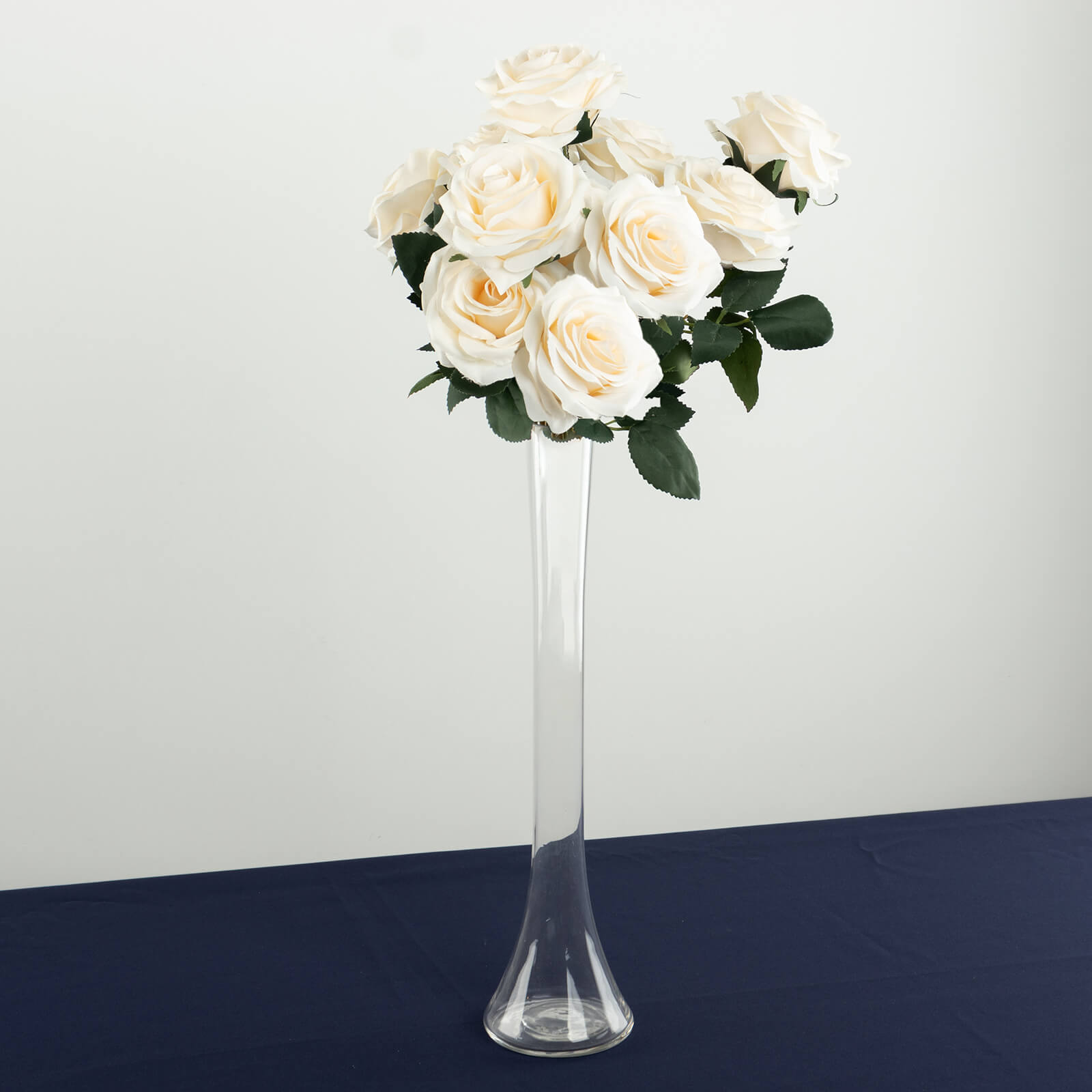 6 Pack Clear Heavy Duty Eiffel Tower Glass Vases with Round Base, Tall ...