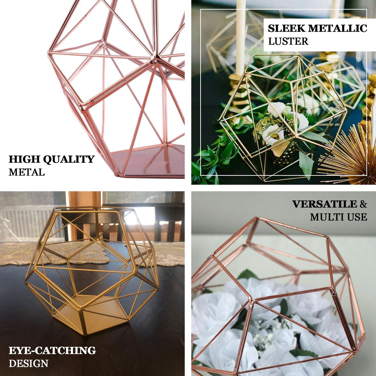 Metal Pentagon Prism Tealight Candle Holder Frame – eHomemart