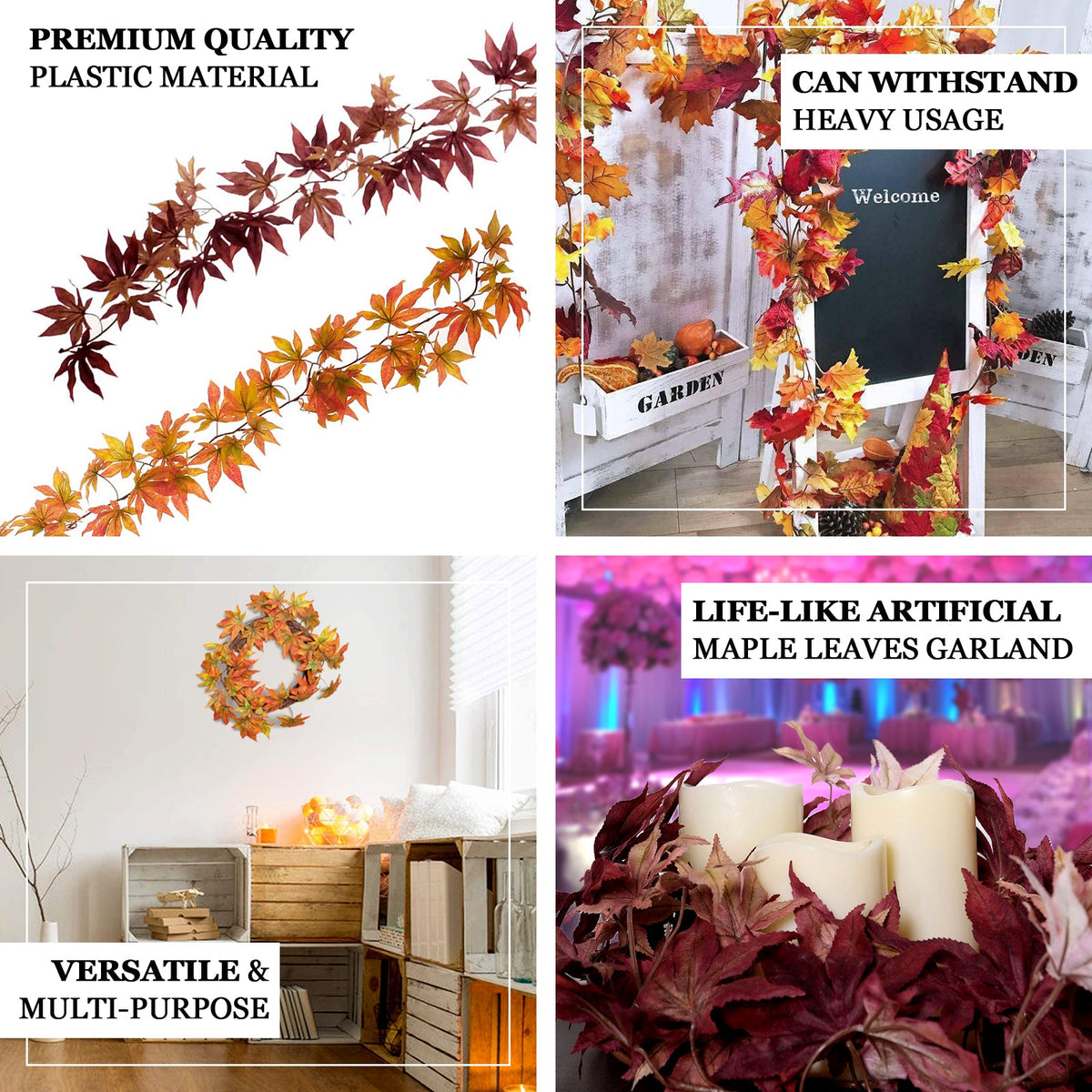 Artificial Silk Maple Leaf Hanging Fall Garland Vine | eHomemart