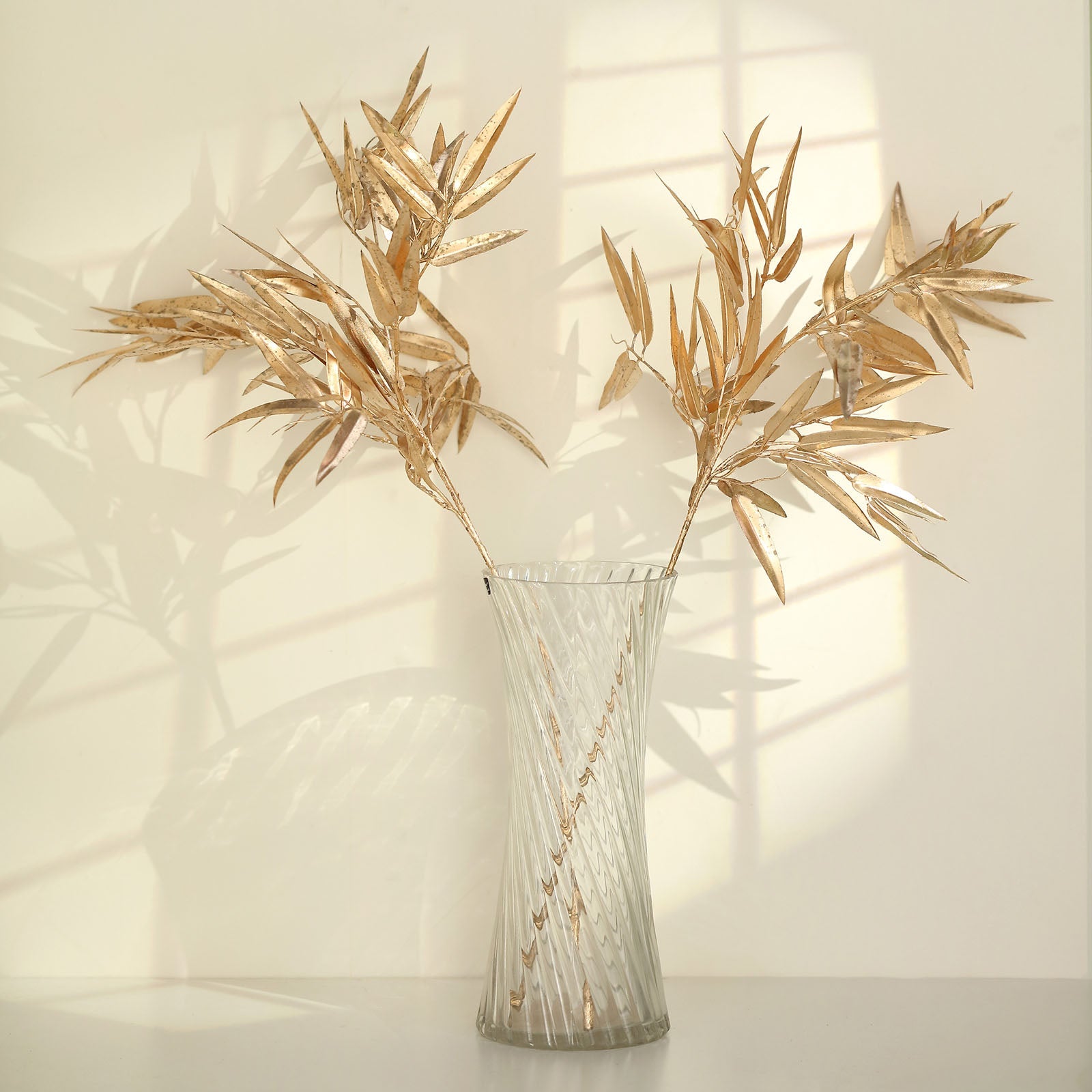 Shiny Metallic Gold Faux Plant Floral Stems – eHomemart