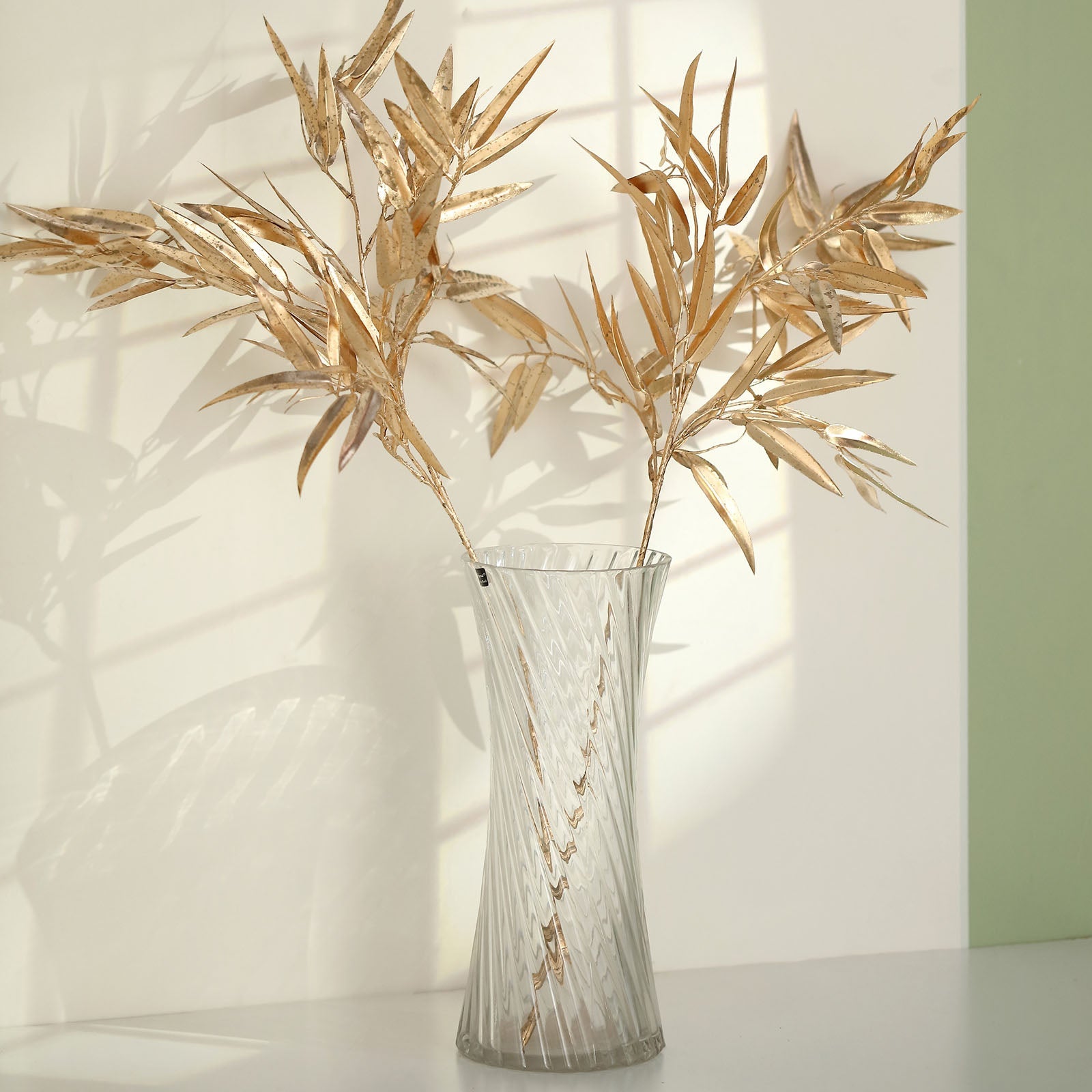 Shiny Metallic Gold Faux Plant Floral Stems – eHomemart