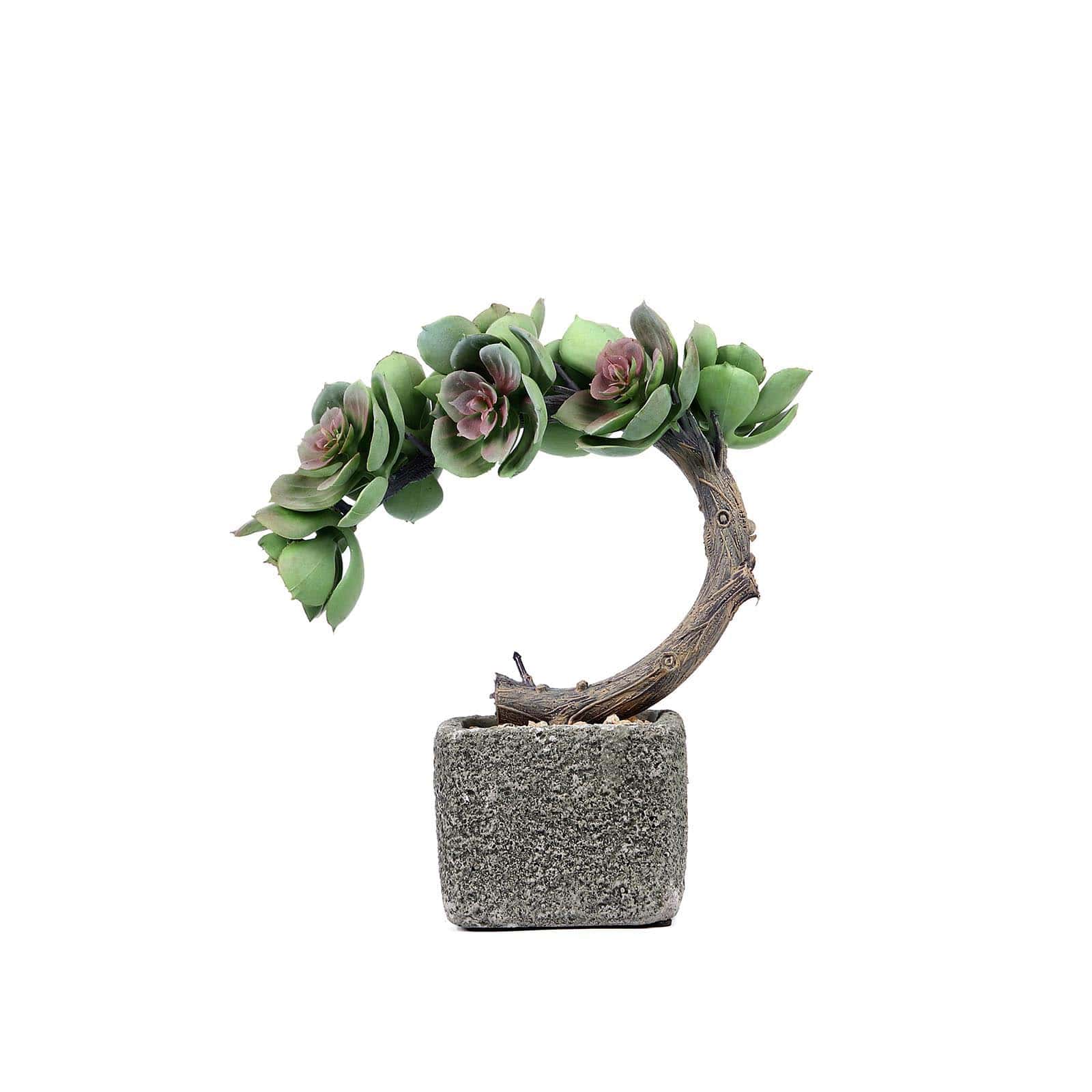 Concrete Planter Pot, Artificial Succulent Plant | eHomemart