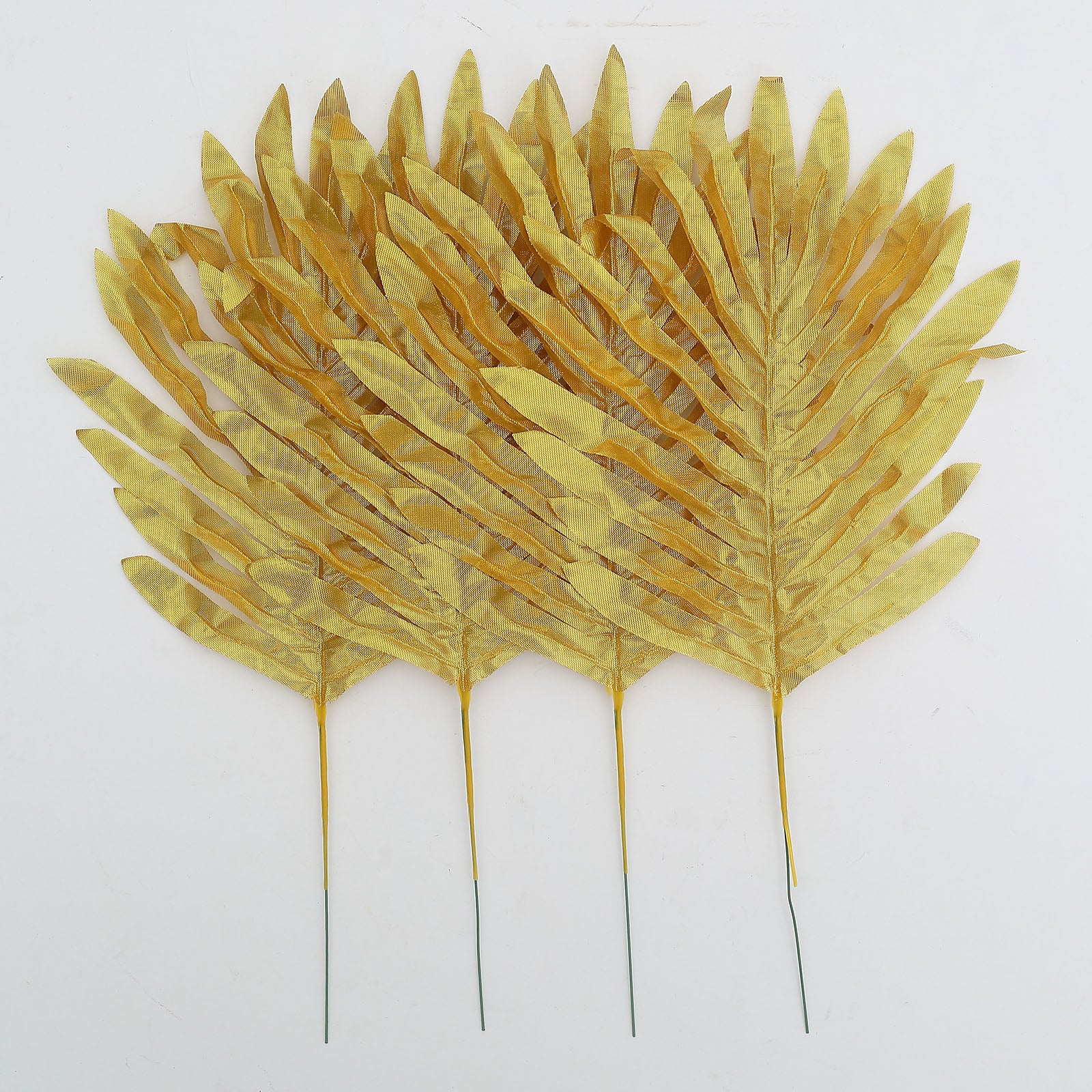 28 Pack | Green And Gold Artificial Jungle Theme Palm Leaves, Assorted ...
