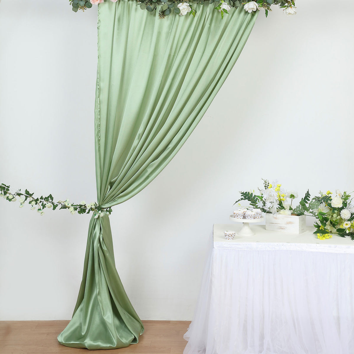 Satin Backdrop Drape Curtain, Photo Booth Divider Panel 8ftx10ft ...