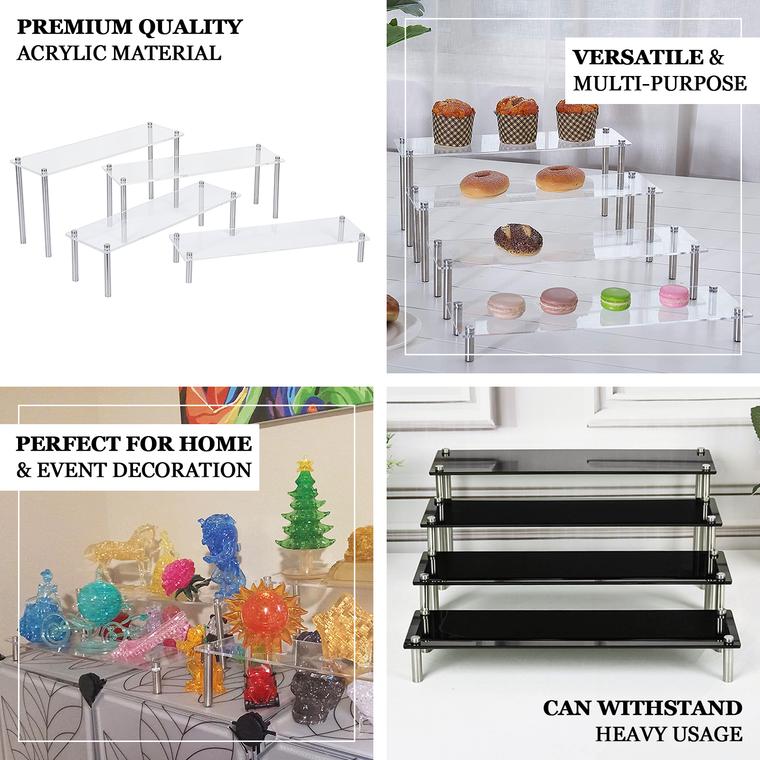 Premium Acrylic Pedestal Risers, Appetizer/Dessert Display Stands ...