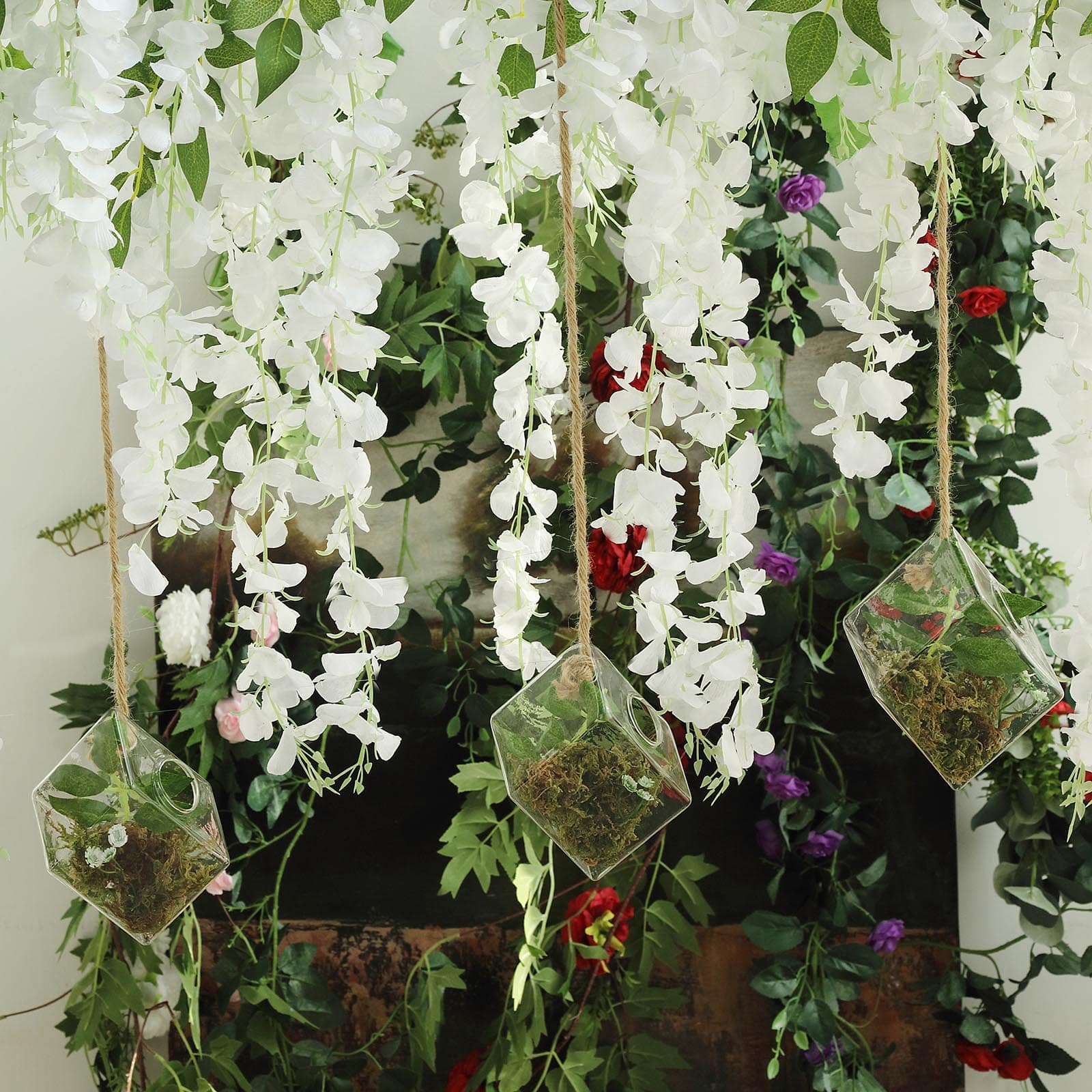 Rhombus Glass Wall Vase & Indoor Mounted Planters – eHomemart