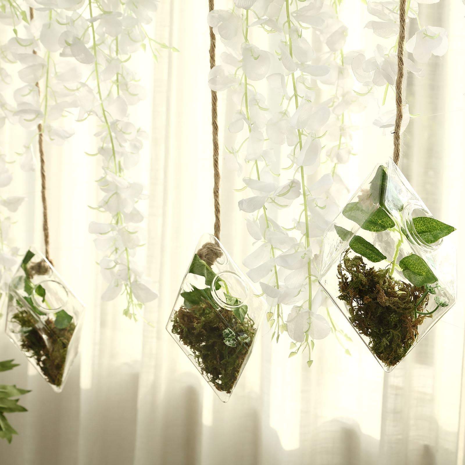 Rhombus Glass Wall Vase & Indoor Mounted Planters – eHomemart