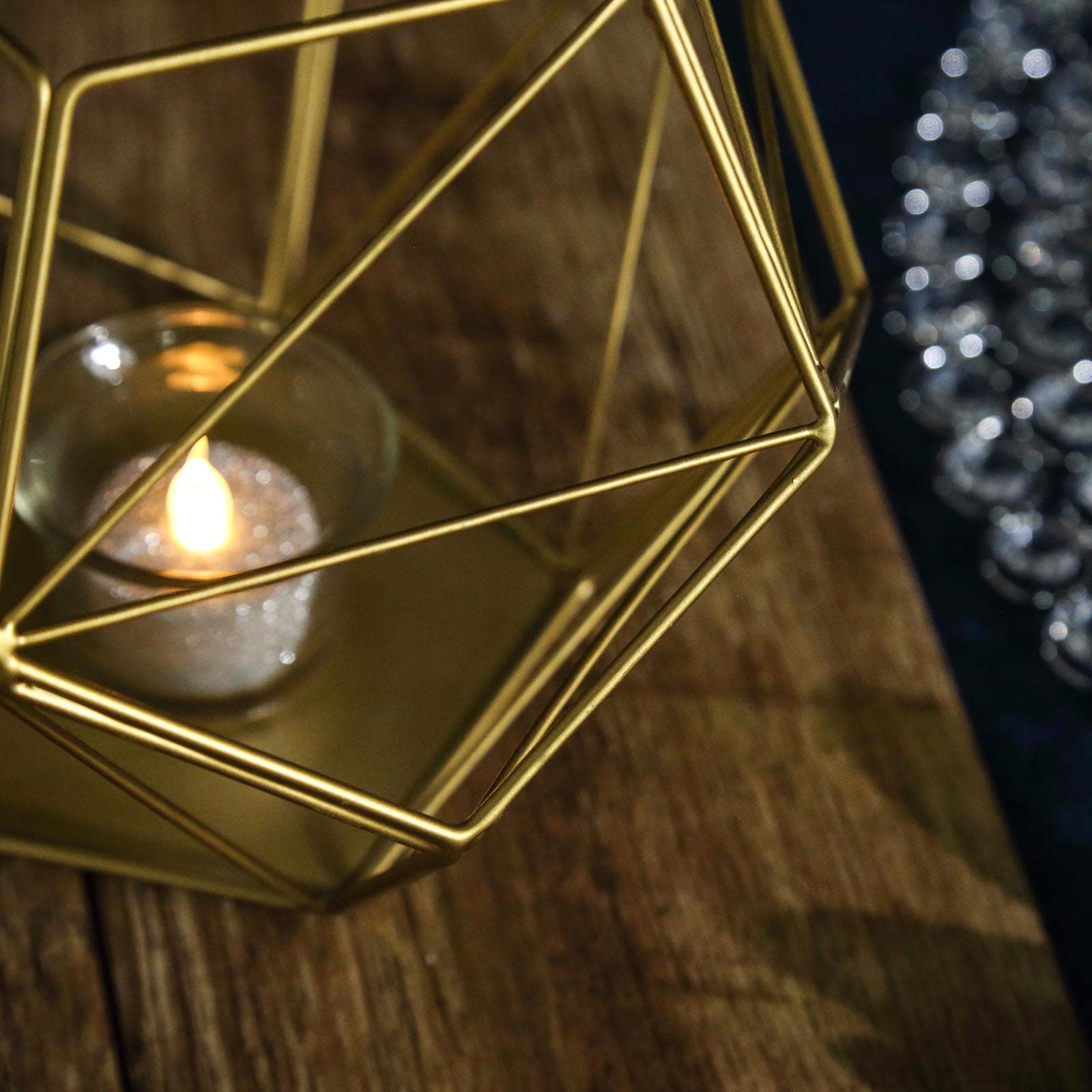 Metal Pentagon Prism Tealight Candle Holder Frame – eHomemart