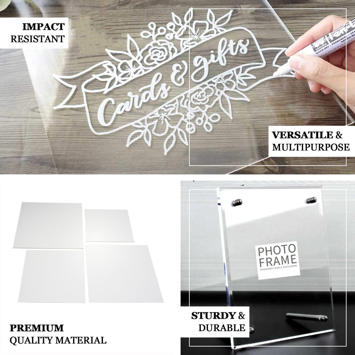 Clear Plexiglass Sheets, 3mm Thick DIY Acrylic Sheets Sign Board With ...