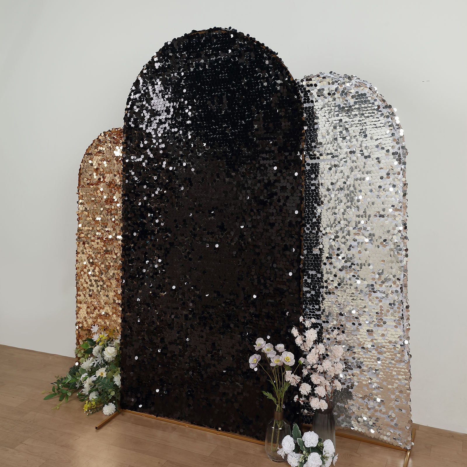 Sparkly Double Sided Big Payette Sequin Fitted Arch Cover 7ft – eHomemart