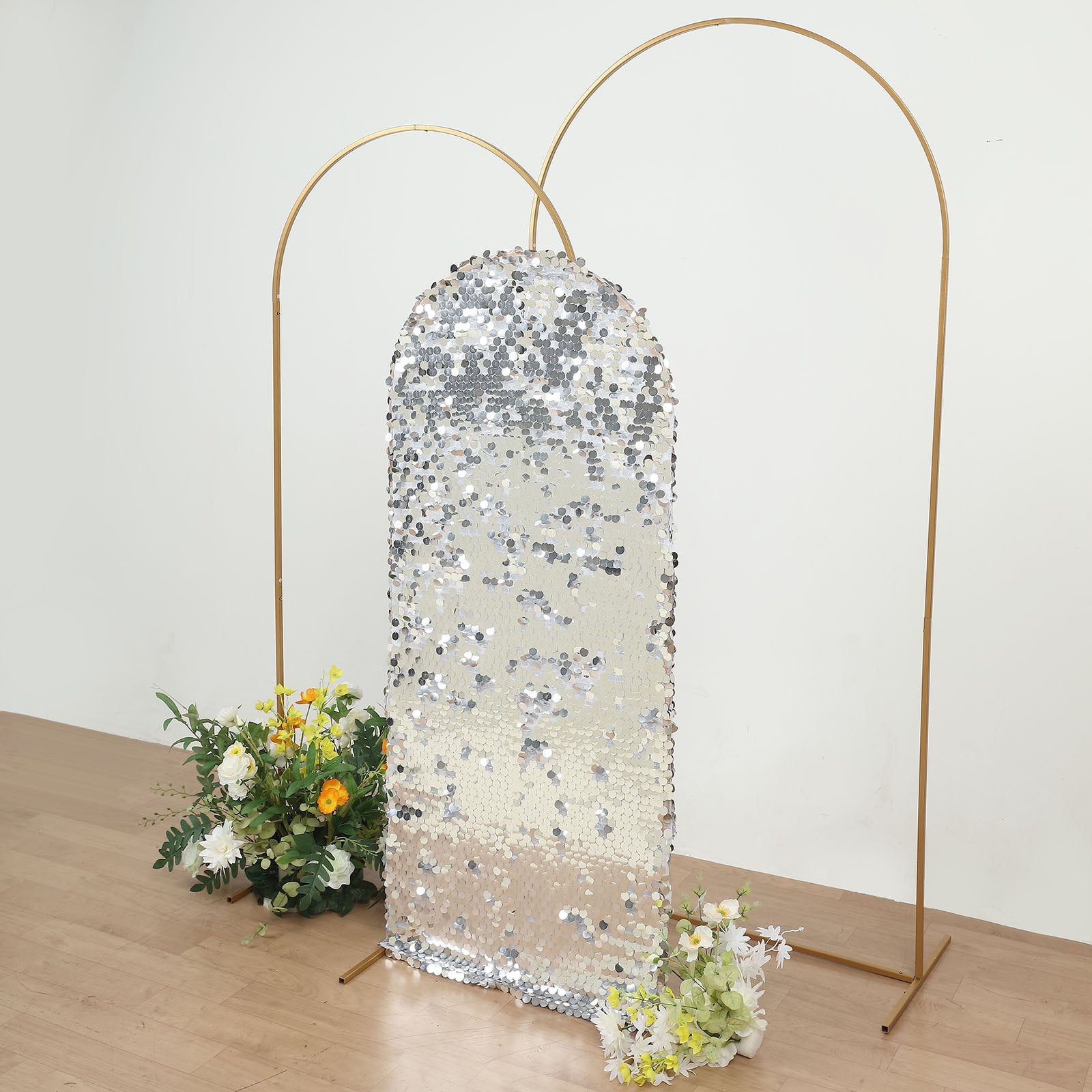 Sparkly Double Sided Big Payette Sequin Fitted Arch Cover 5ft – eHomemart