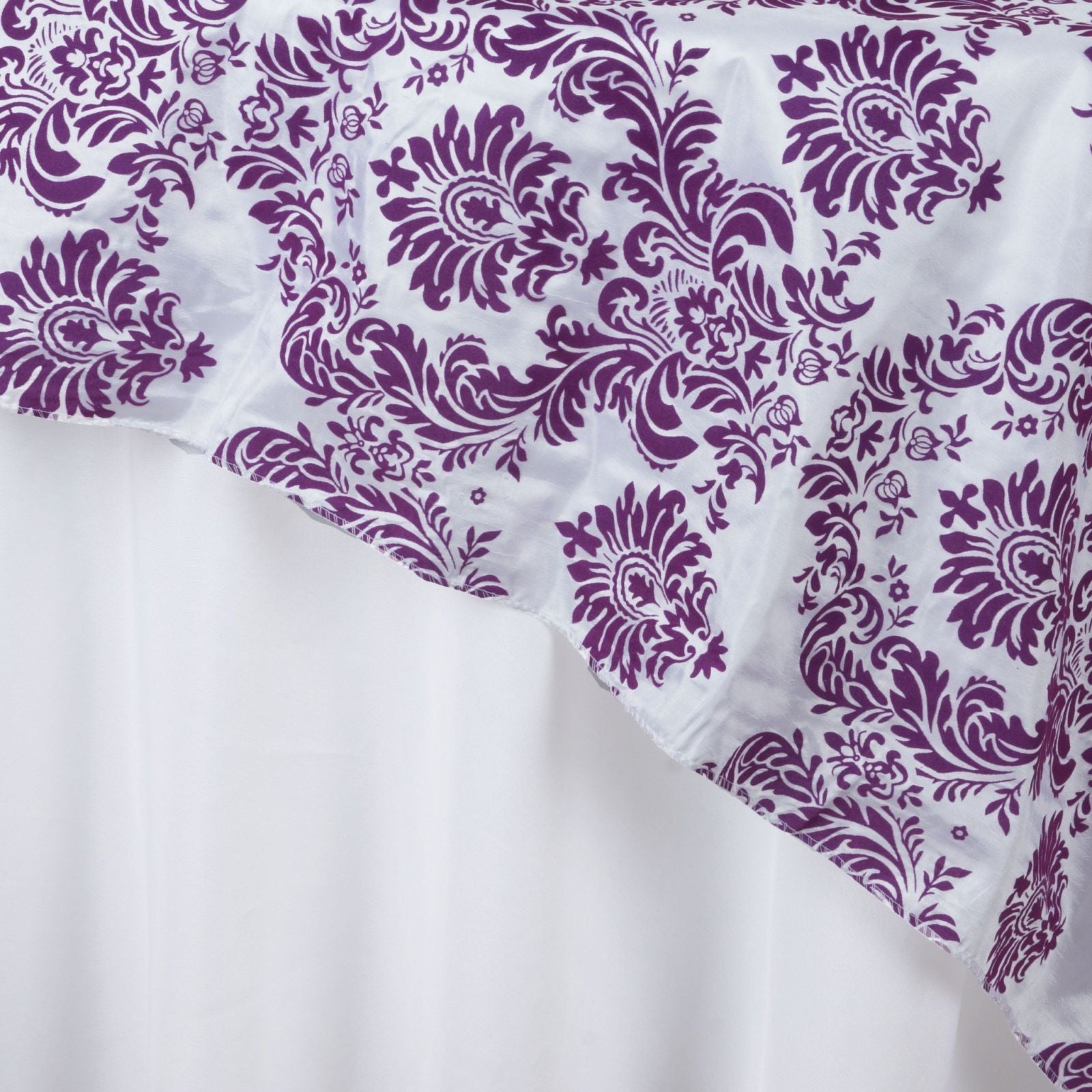 Damask Flocking Square Table Overlay 60"x60" – eHomemart