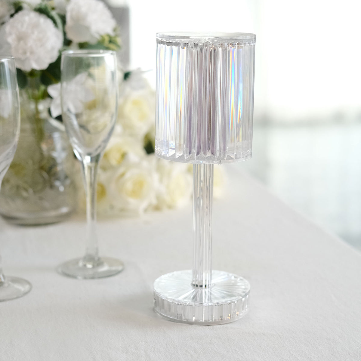 LED Acrylic Crystal Cylinder Cordless Table Lamp – eHomemart