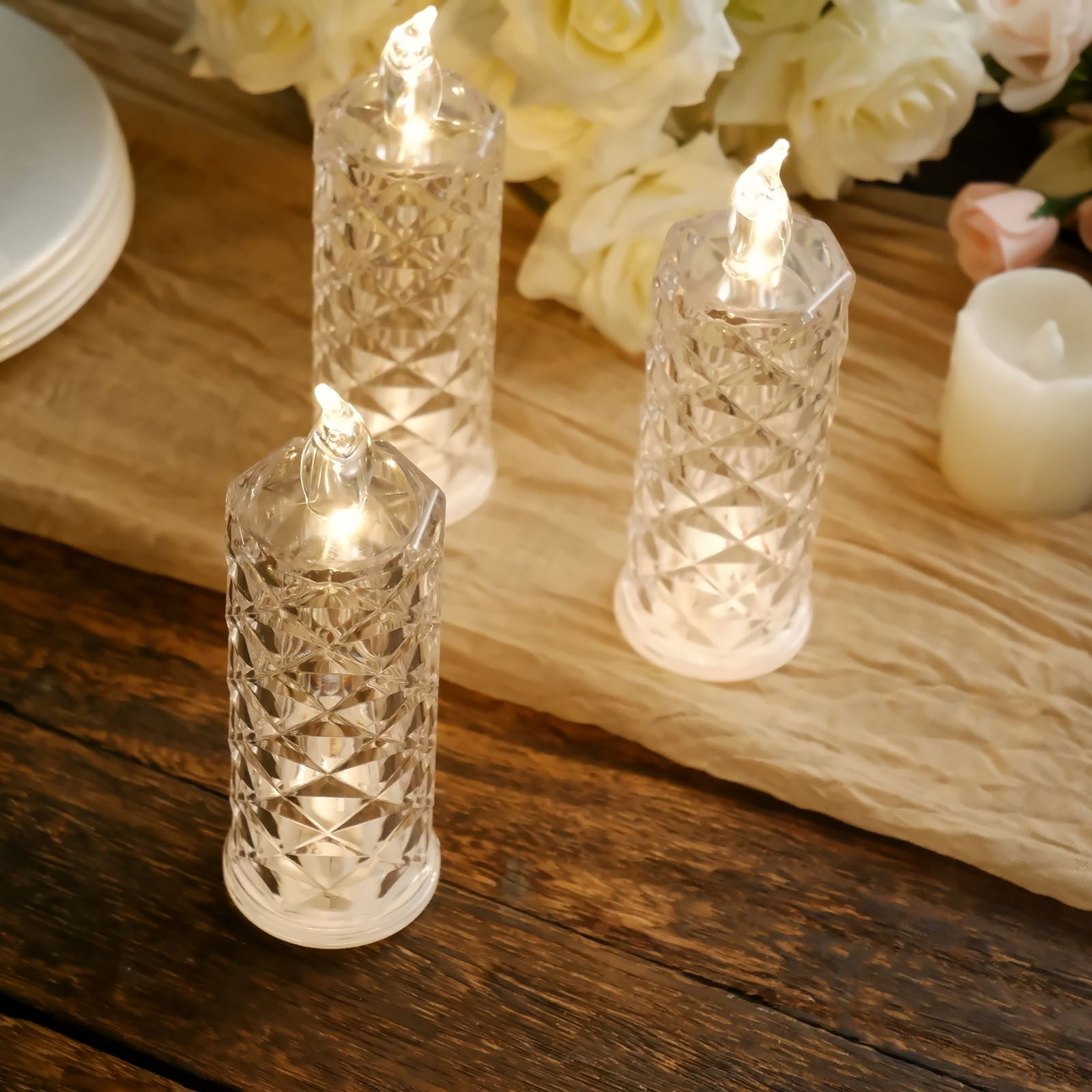 Warm White LED Pillar Candle Lamps | eHomemart