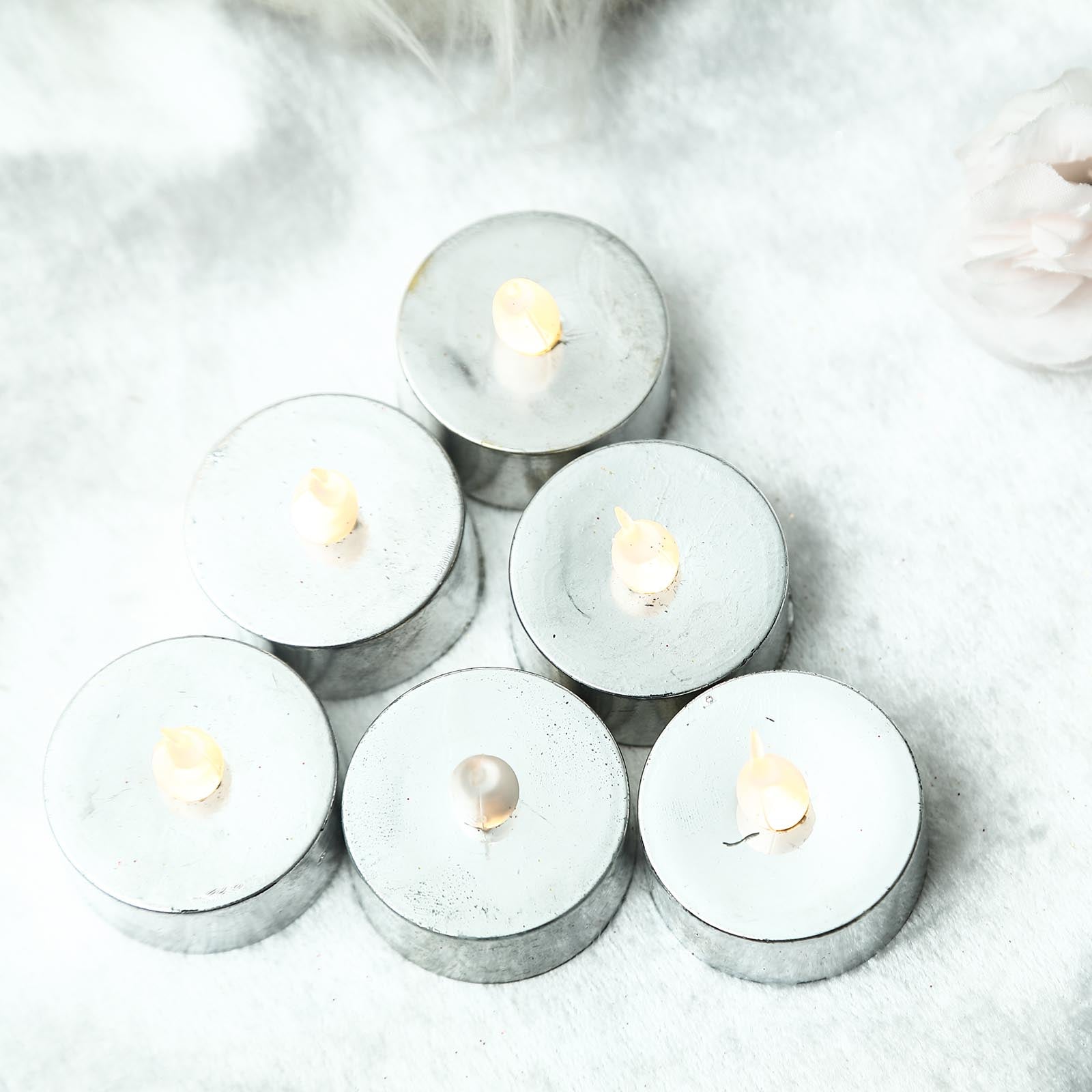 12 Pack | Metallic Flameless LED Tealight Candles, Battery Operated ...