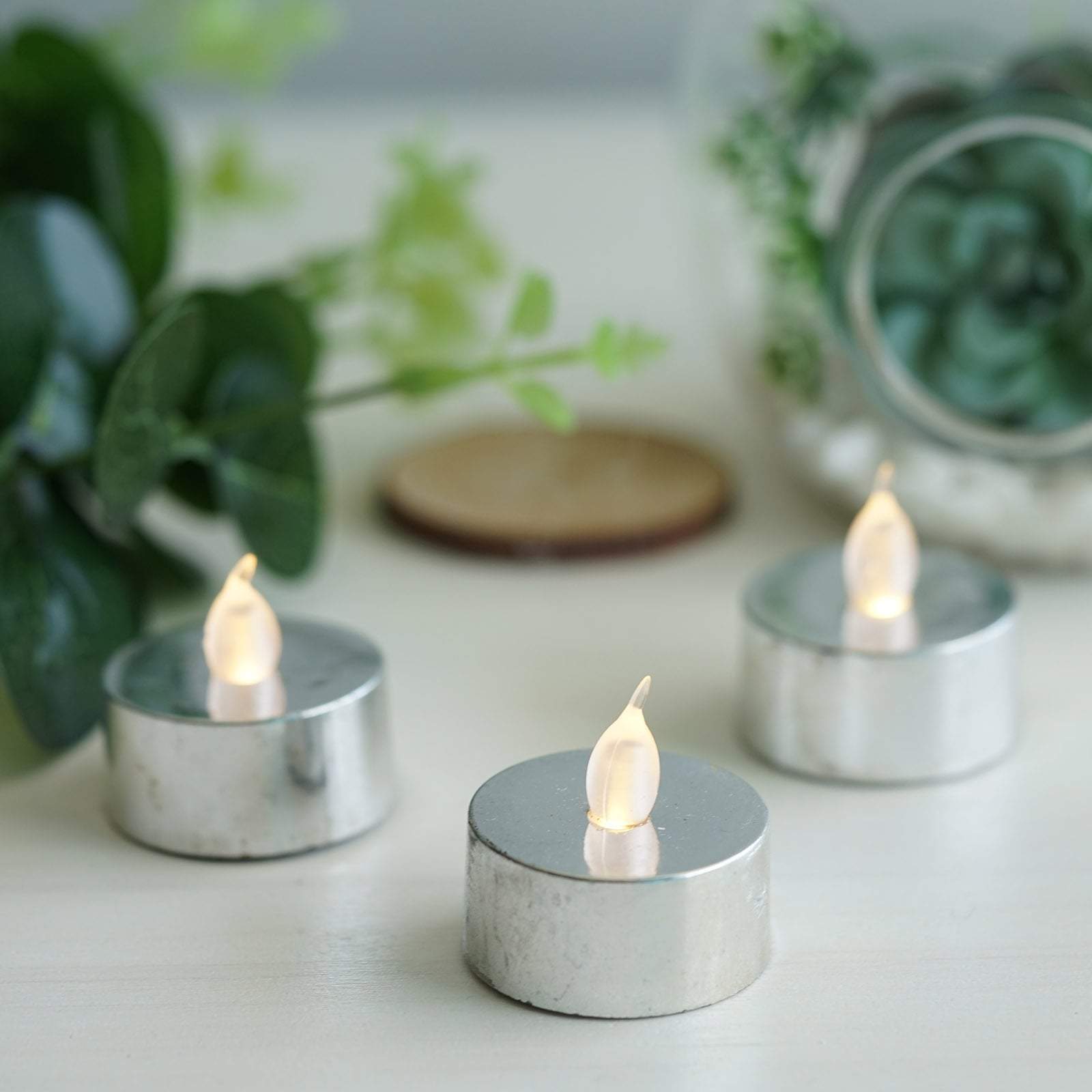 12 Pack | Metallic Flameless LED Tealight Candles, Battery Operated ...