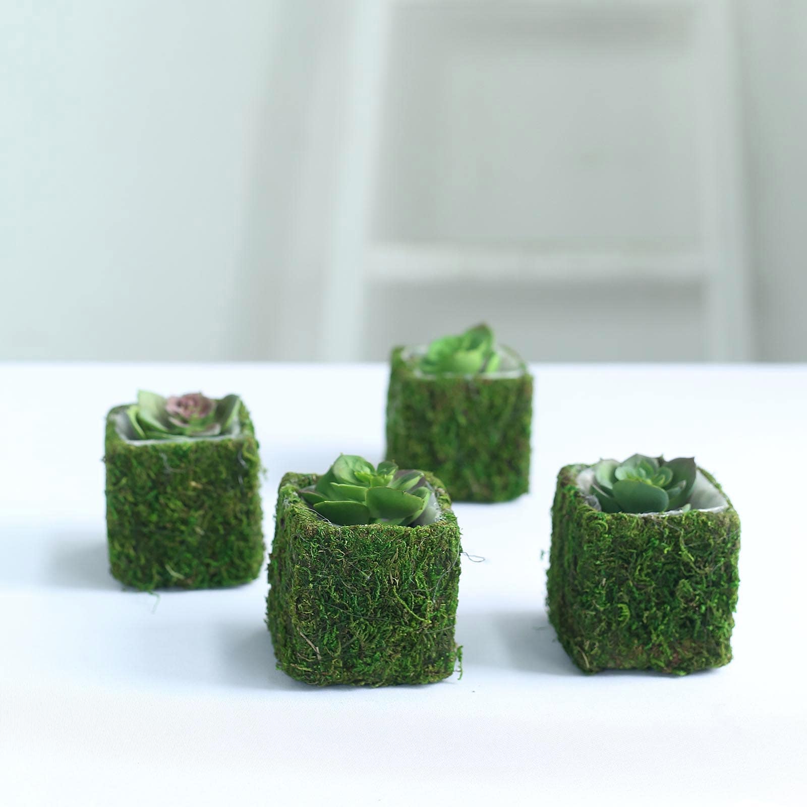 Square Preserved Moss Planter Boxes, Moss Covered Flower Basket Planter ...