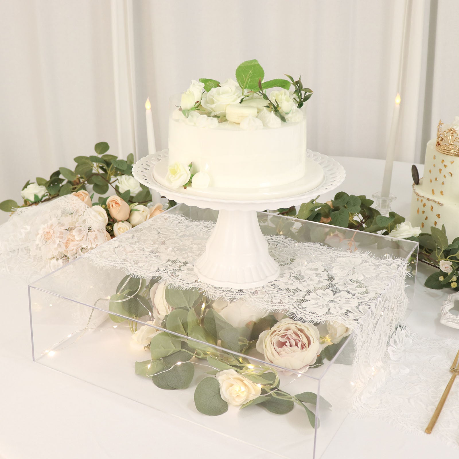 Acrylic Cake Box Stand With Hollow Bottom | eHomemart