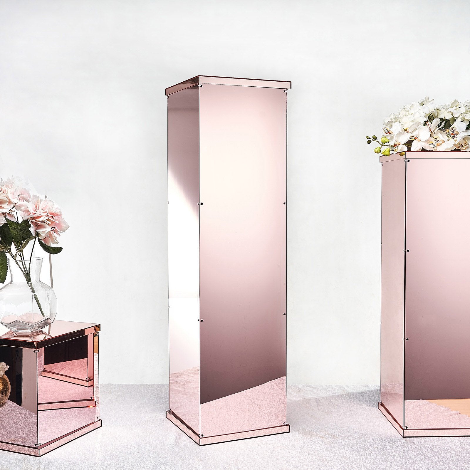Floor Standing Acrylic Pedestal Riser Display Box with Interchangeable ...