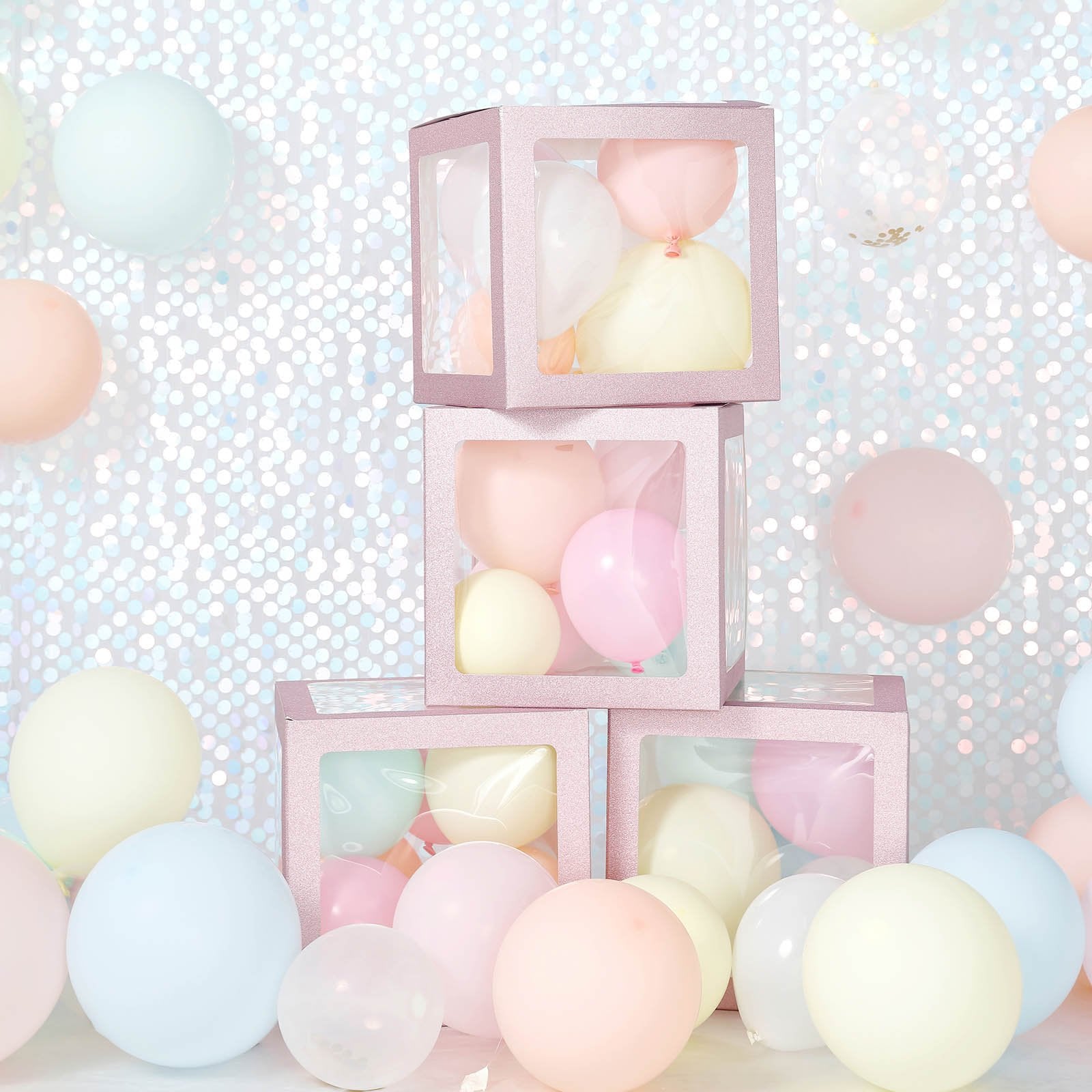 2 Pcs Transparent DIY Balloon Boxes, Baby Shower Decoration Boxes ...