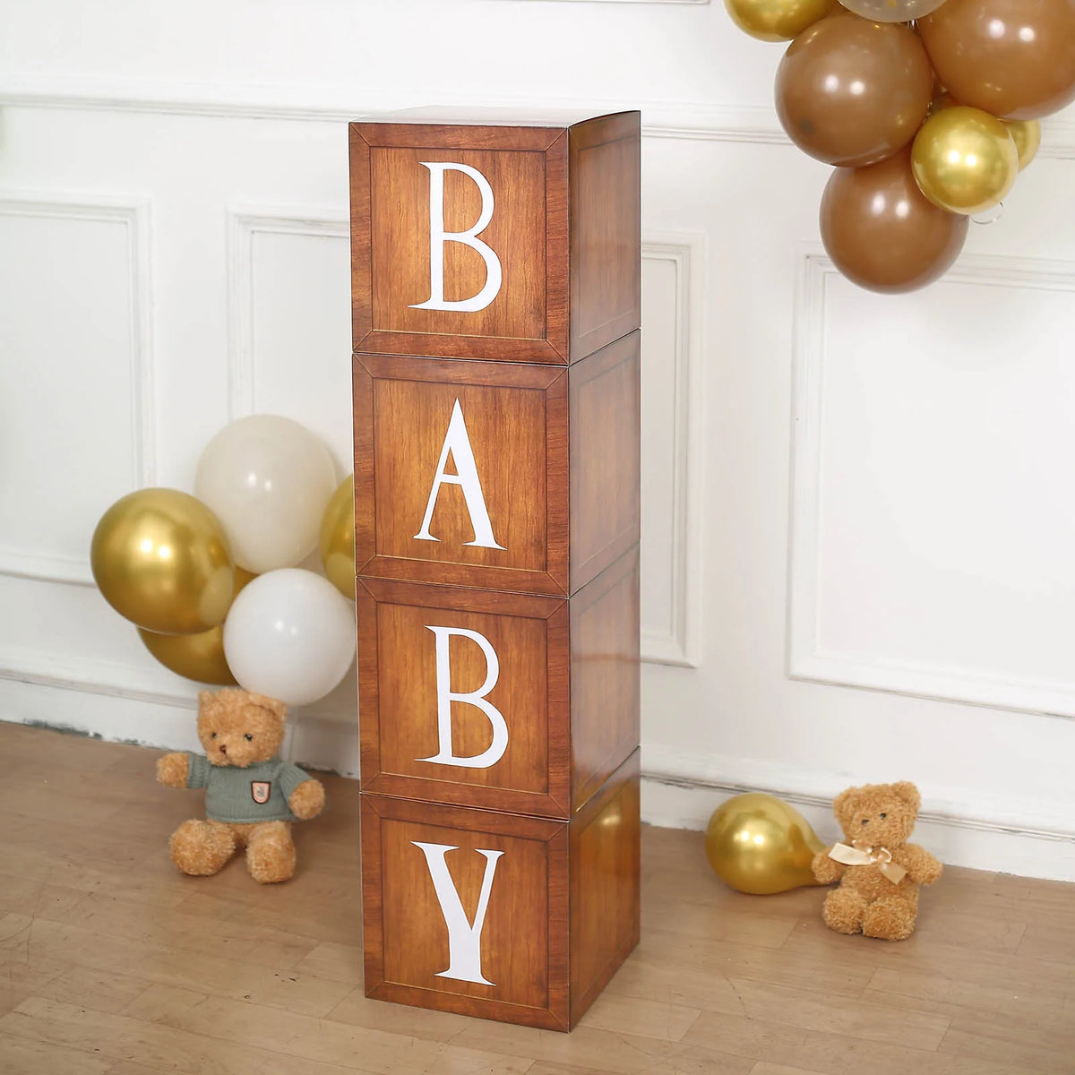 Wood Grain Brown Neutral DIY Prop Balloon Boxes – eHomemart