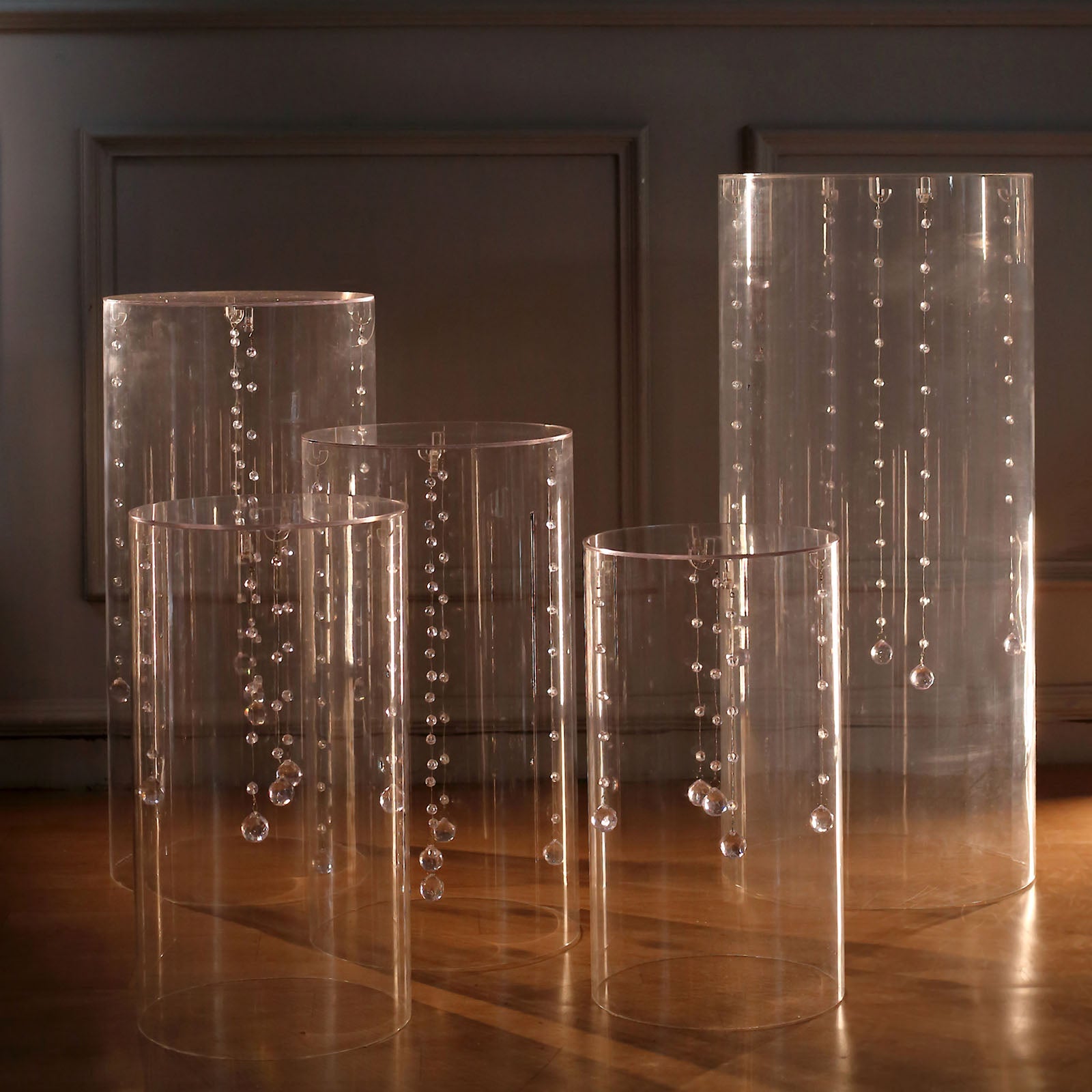 Clear Acrylic Cylinder Plinth Display Box – eHomemart